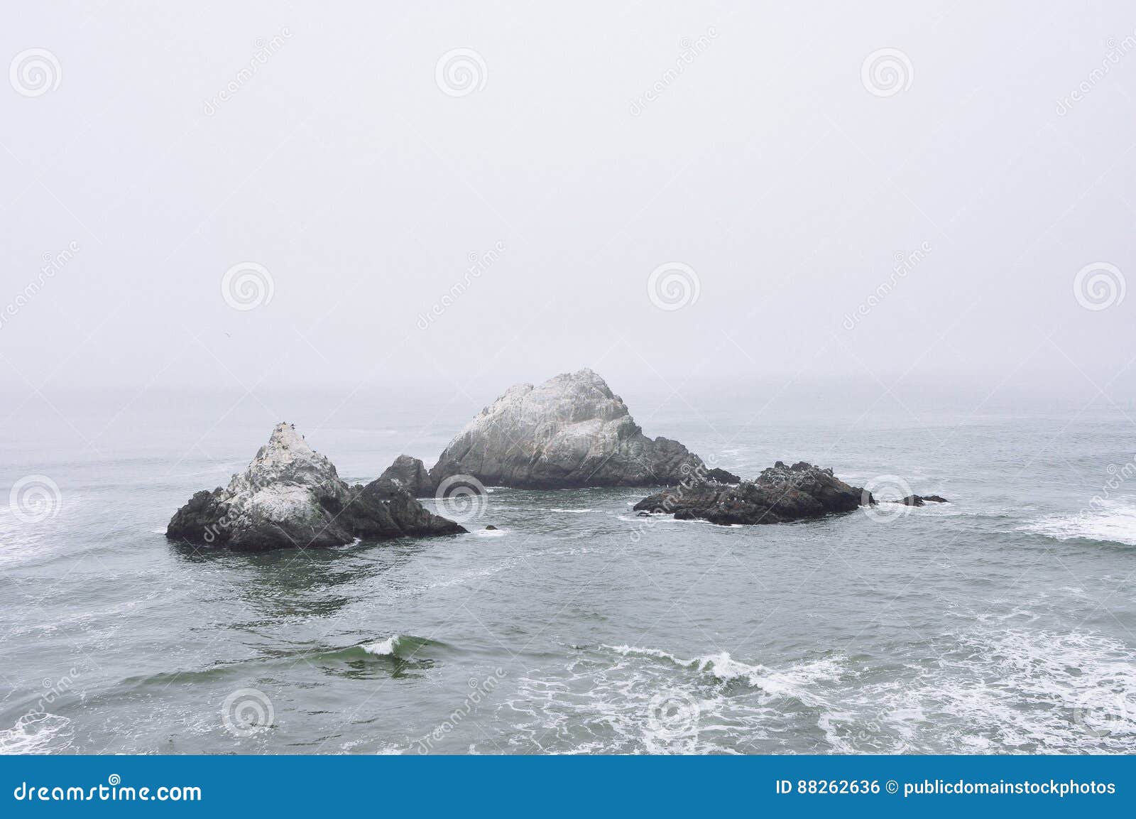 Rock Outcrops In Stormy Ocean Picture. Image: 88262636