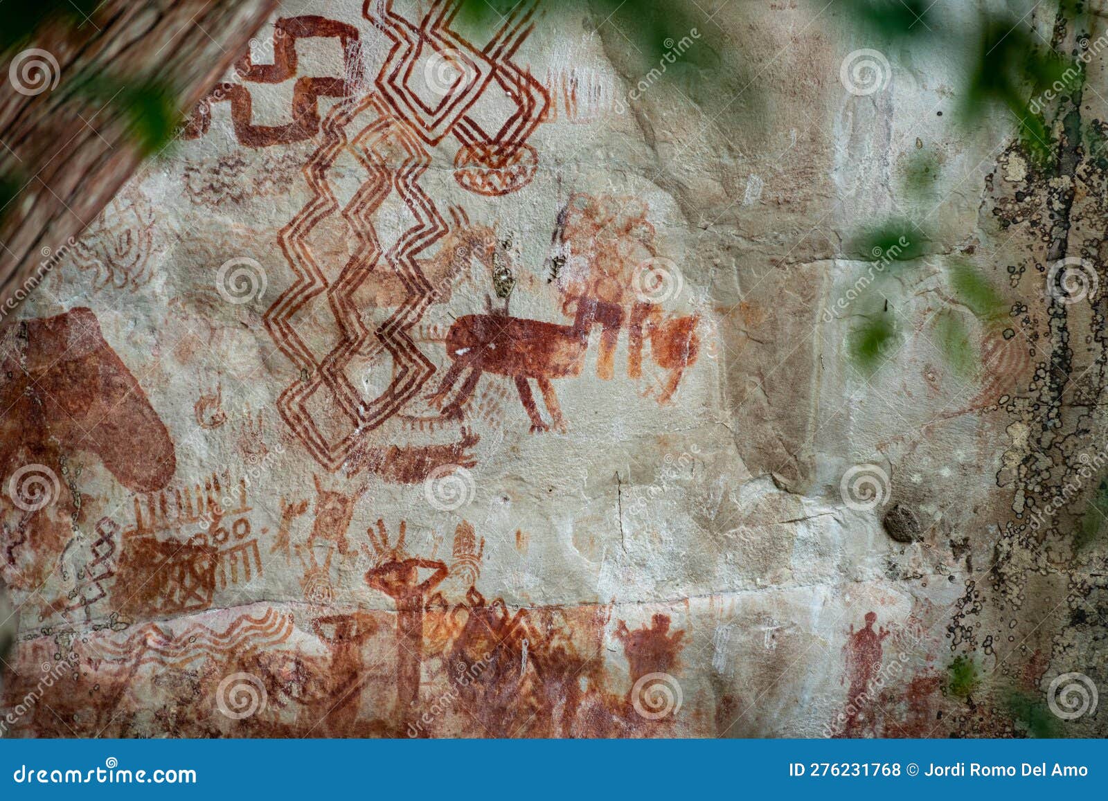 Rock Painting in Cerro Azul in Amazon of Colombia Stock Photo - Image ...