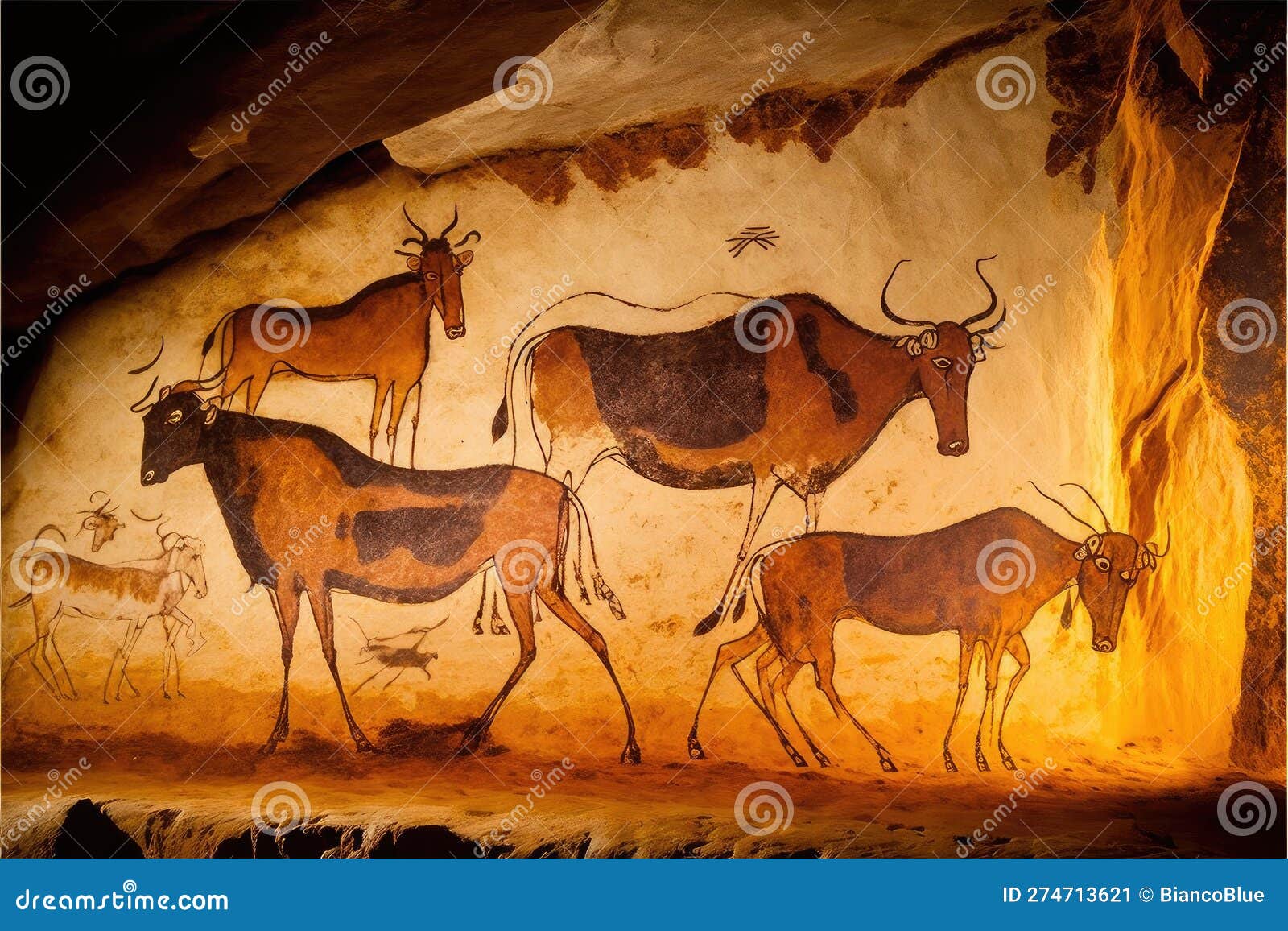 Rock Paintings Prehistoric Evidence in Ancient Age. 库存例证 - 插画 包括有 保护, 有 ...