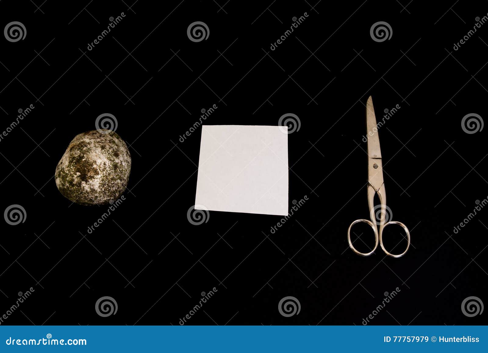 Rock Paper Scissors Game Black Isolated Background Decision Objects ...