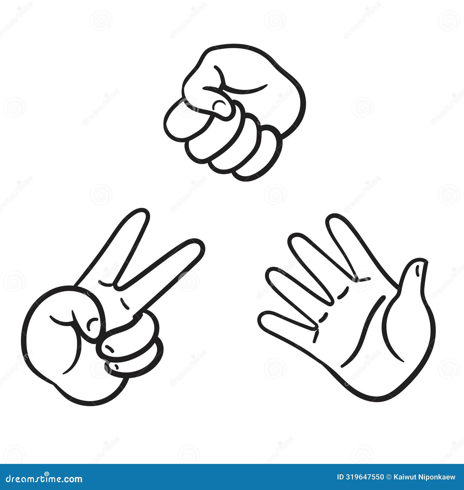 Rock paper scissors game stock vector. Illustration of idea - 319647550