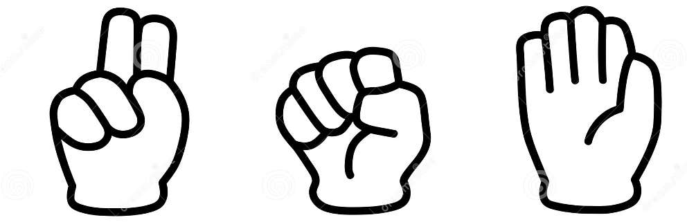 Rock Paper Scissors Hand Gesture Illustration by Crafteroks Stock ...