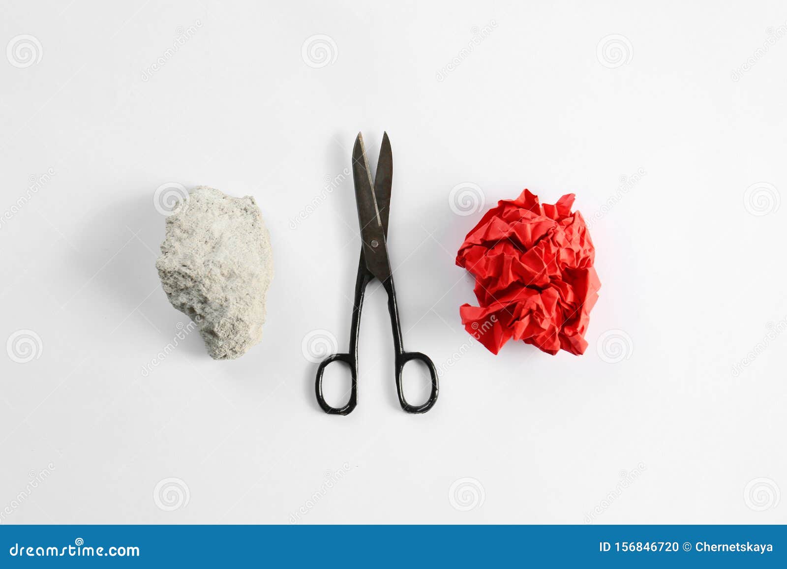 Rock, Paper and Scissors on White Background Stock Photo - Image of ...
