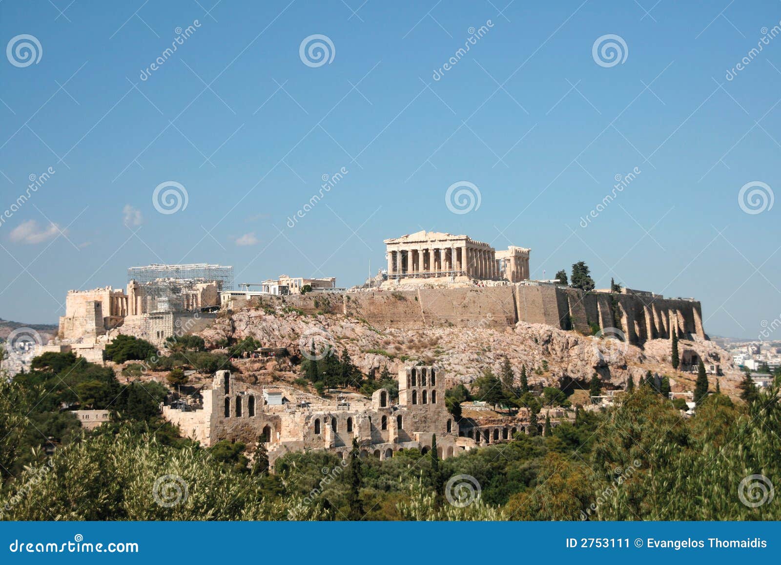 Rock of parthenon stock image. Image of marble, culture - 2753111