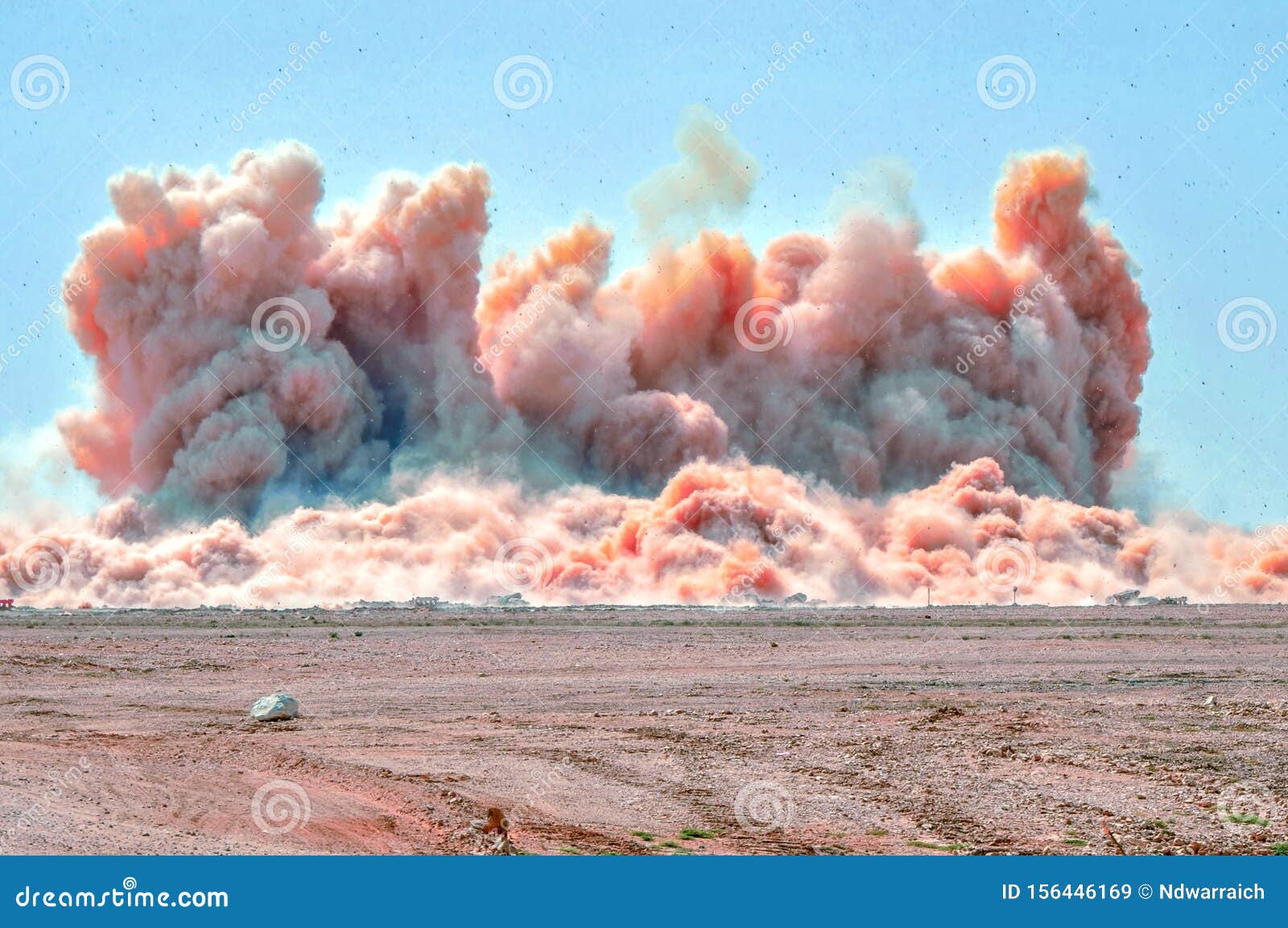 Rock Particle and Dust Clouds after the Blasting Stock Image - Image of ...
