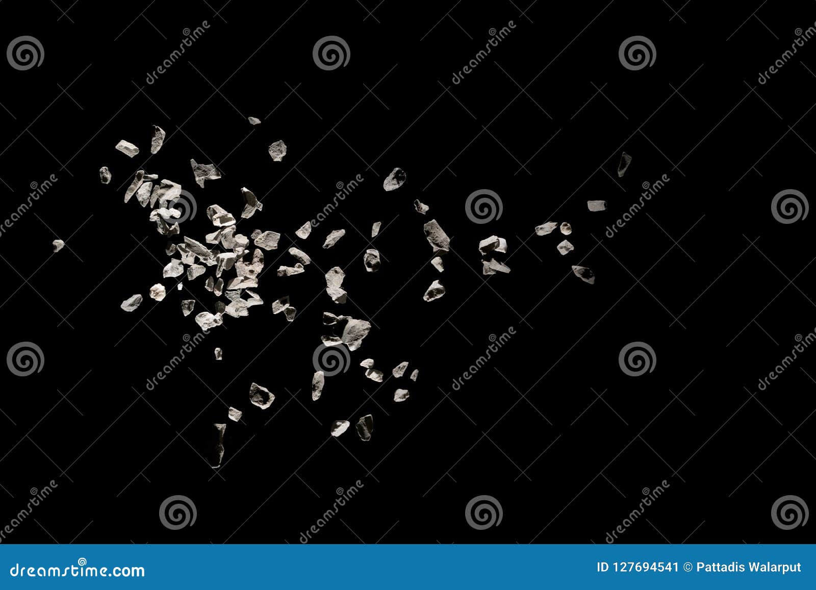 Rock Particles Splatter on Dark Background. Stock Image - Image of ...