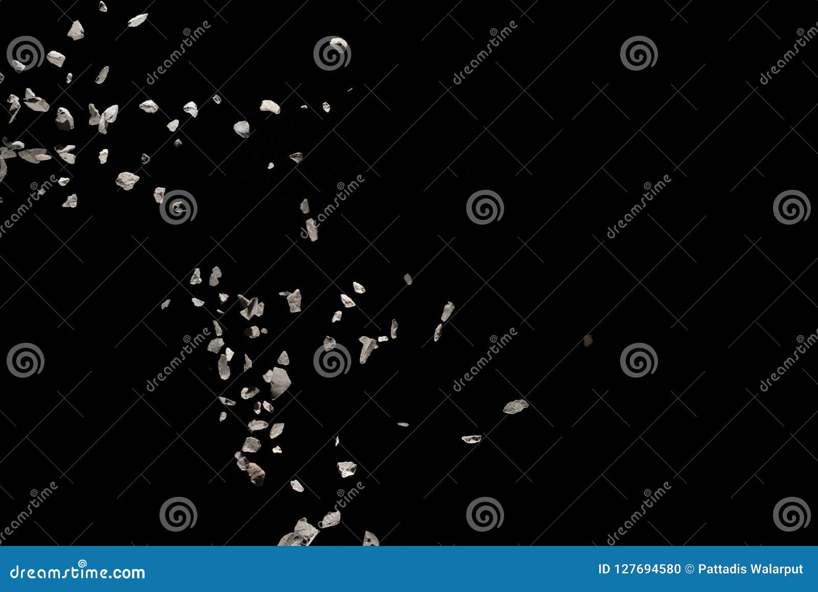 Rock Particles Splatter on Dark Background. Stock Photo - Image of junk ...