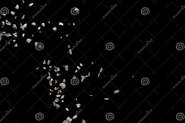Rock Particles Splatter on Dark Background. Stock Photo - Image of junk ...