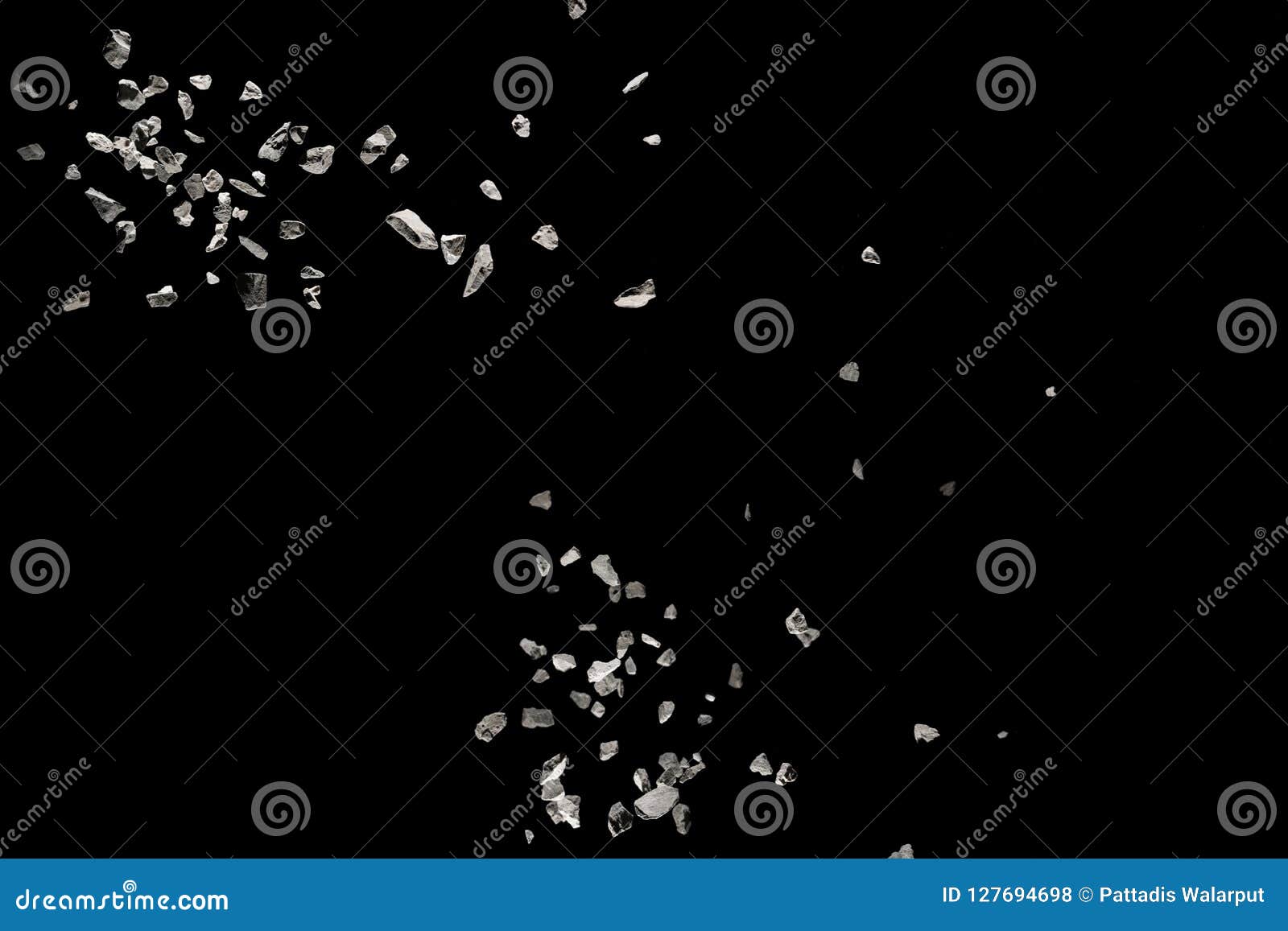 Rock Particles Splatter on Dark Background. Stock Photo - Image of ...