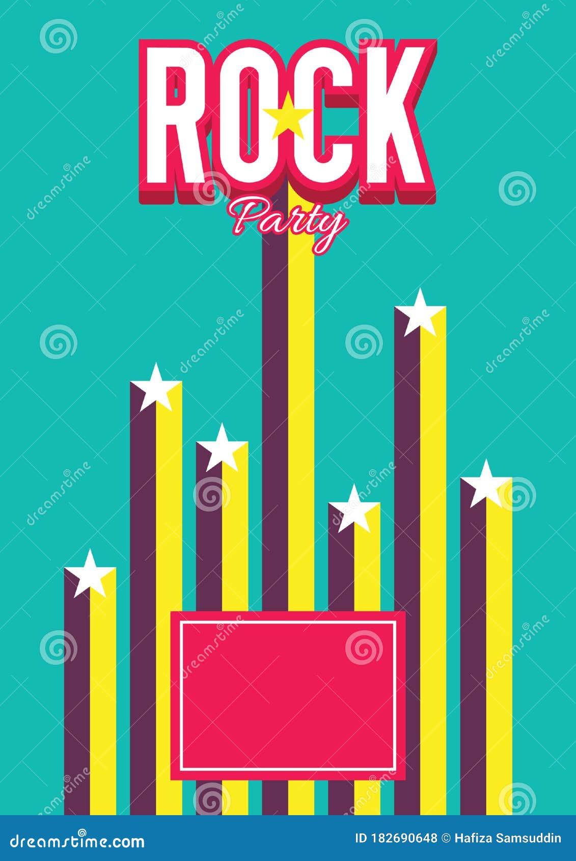Rock party poster design stock vector. Illustration of layout - 182690648