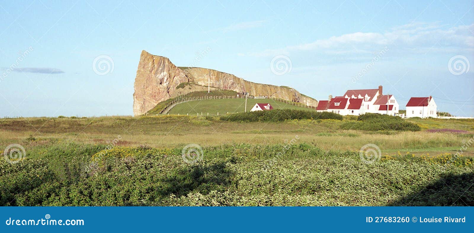 Rock and Perce village stock photo. Image of rock, house - 27683260