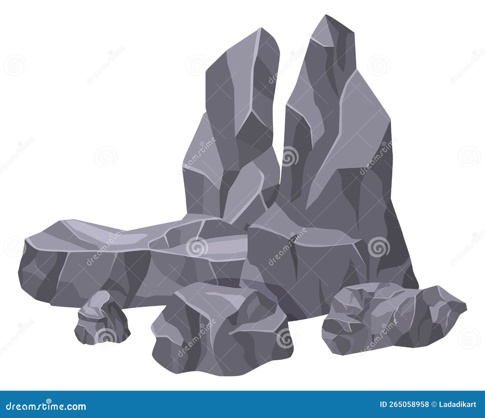 Rock Pile. Broken Stone Mountain Stock Vector - Illustration of cracked ...