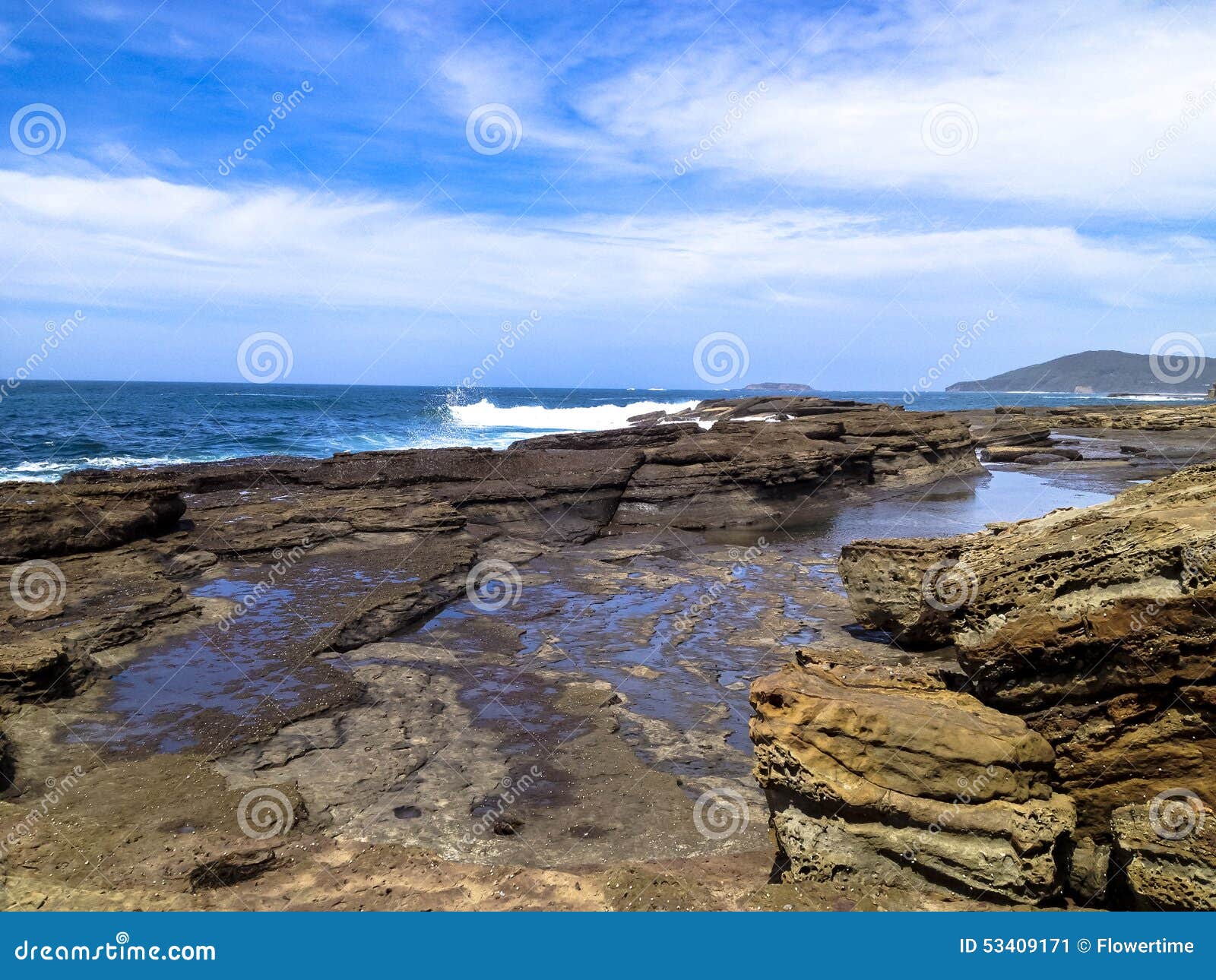 Rock platform stock image. Image of sandstone, ocean - 53409171