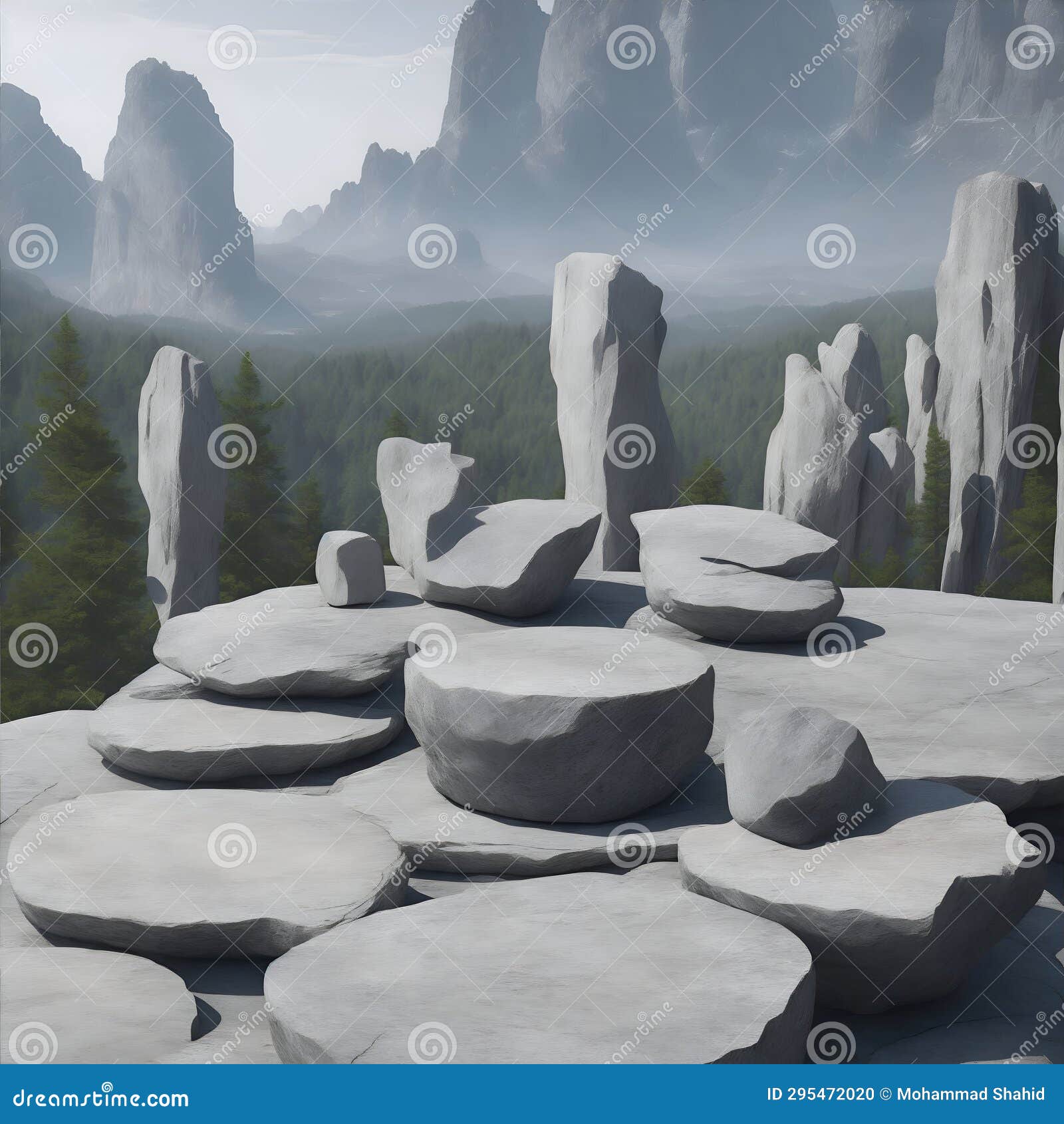 Rock Platform Podium Product Presentation Background Ai Generated Stock ...