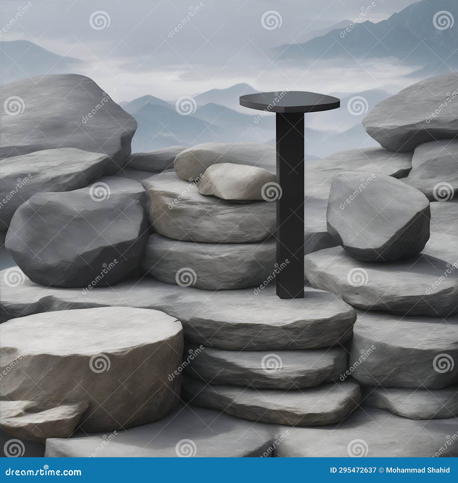 Rock Platform Podium Product Presentation Background Ai Generated Stock ...