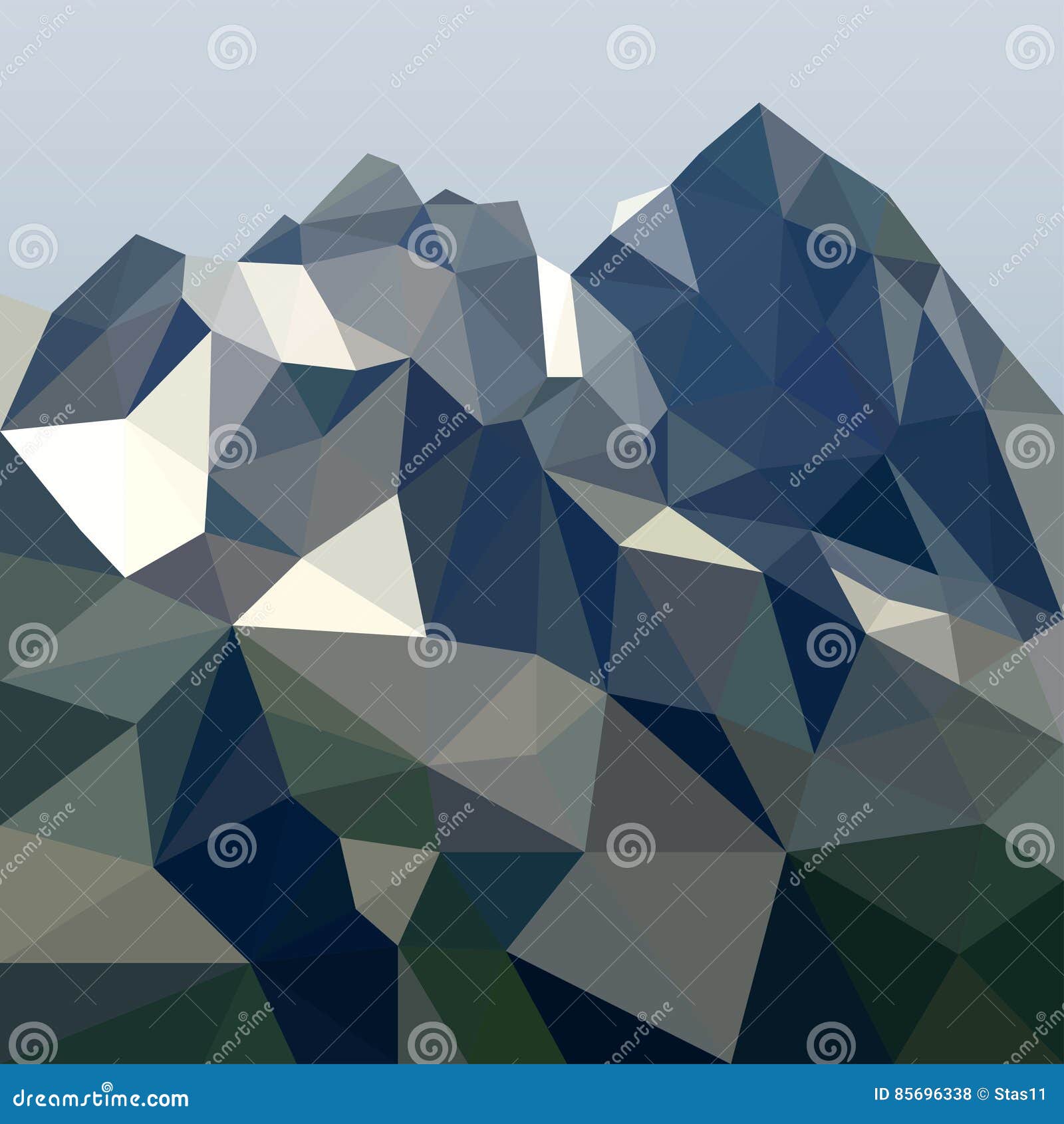 Rock in Polygonal Style. Mountain Landscape Stock Illustration ...