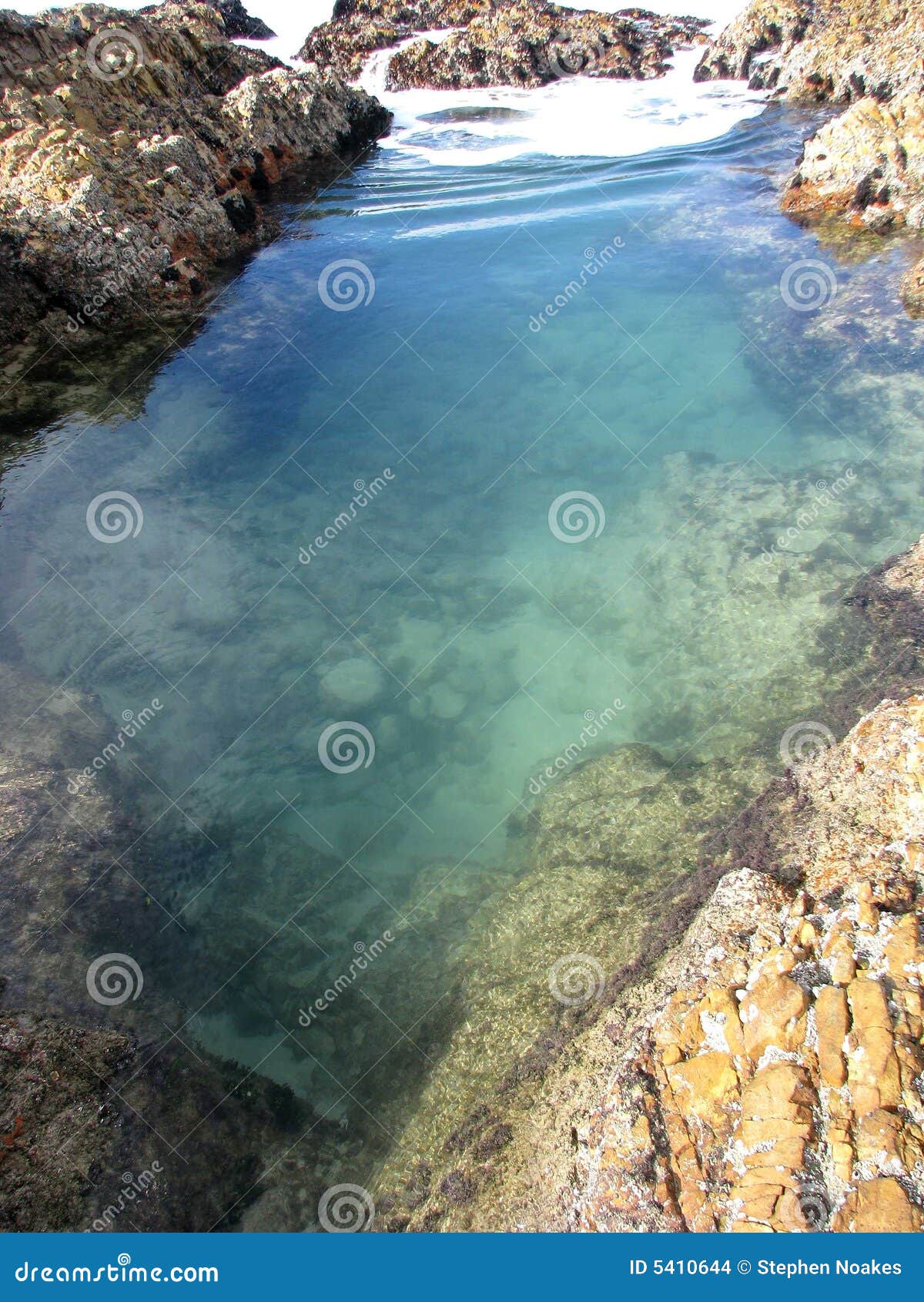 Rock pool stock photo. Image of sand, blue, algae, ocean - 5410644