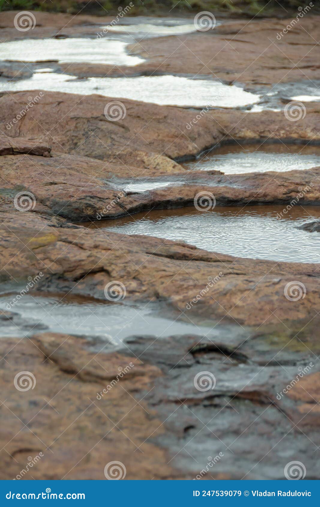 Rock Pool with Ripples from Rain Stock Image - Image of river, movement ...