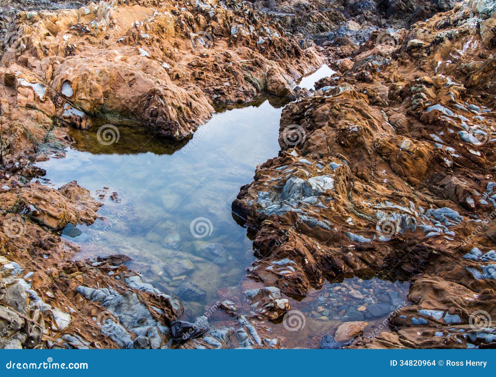 Rock Pool stock photo. Image of reflection, still, nature - 34820964