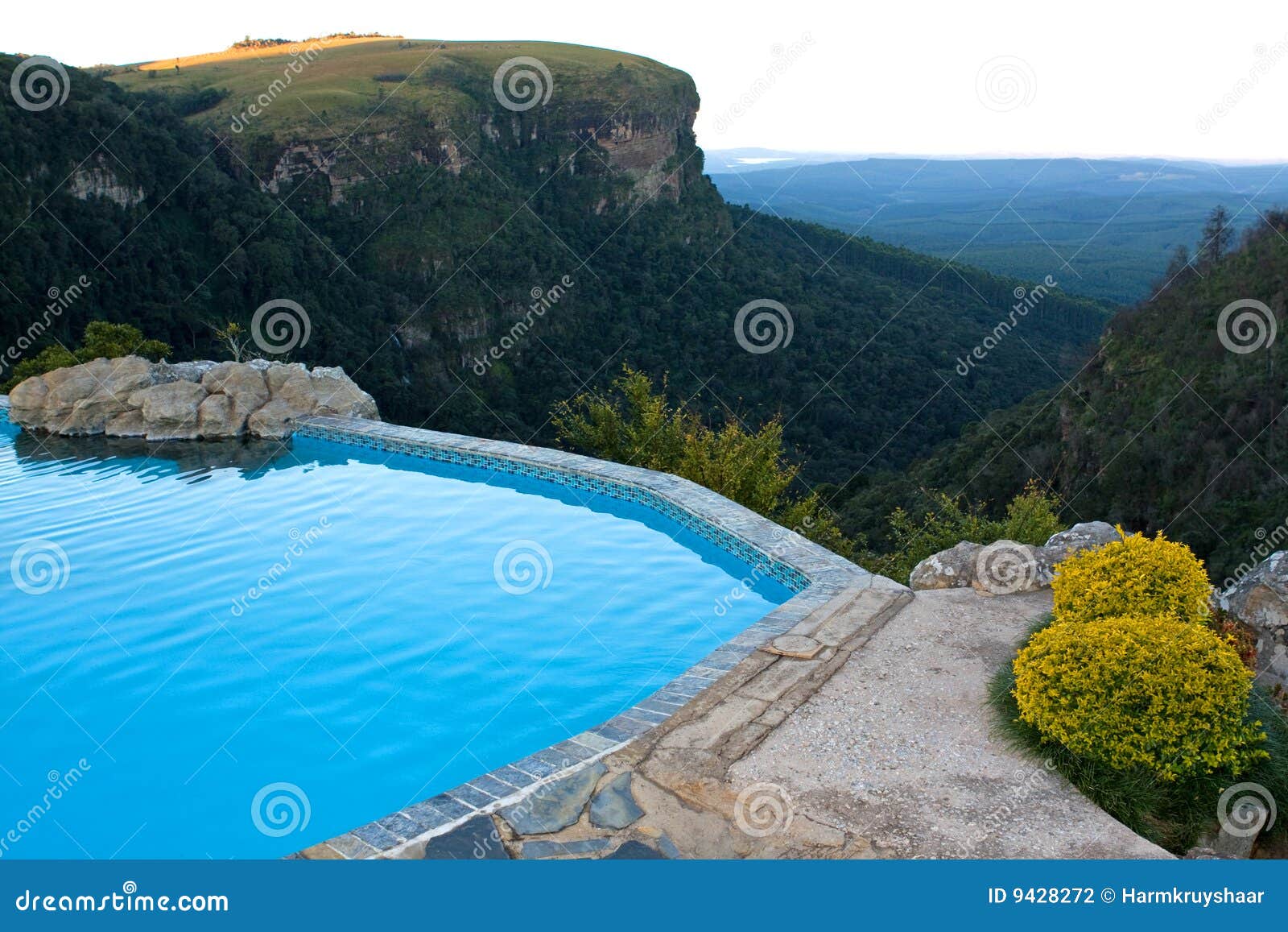 Rock Pool with a View Over a Valley, South Africa Stock Photo - Image ...