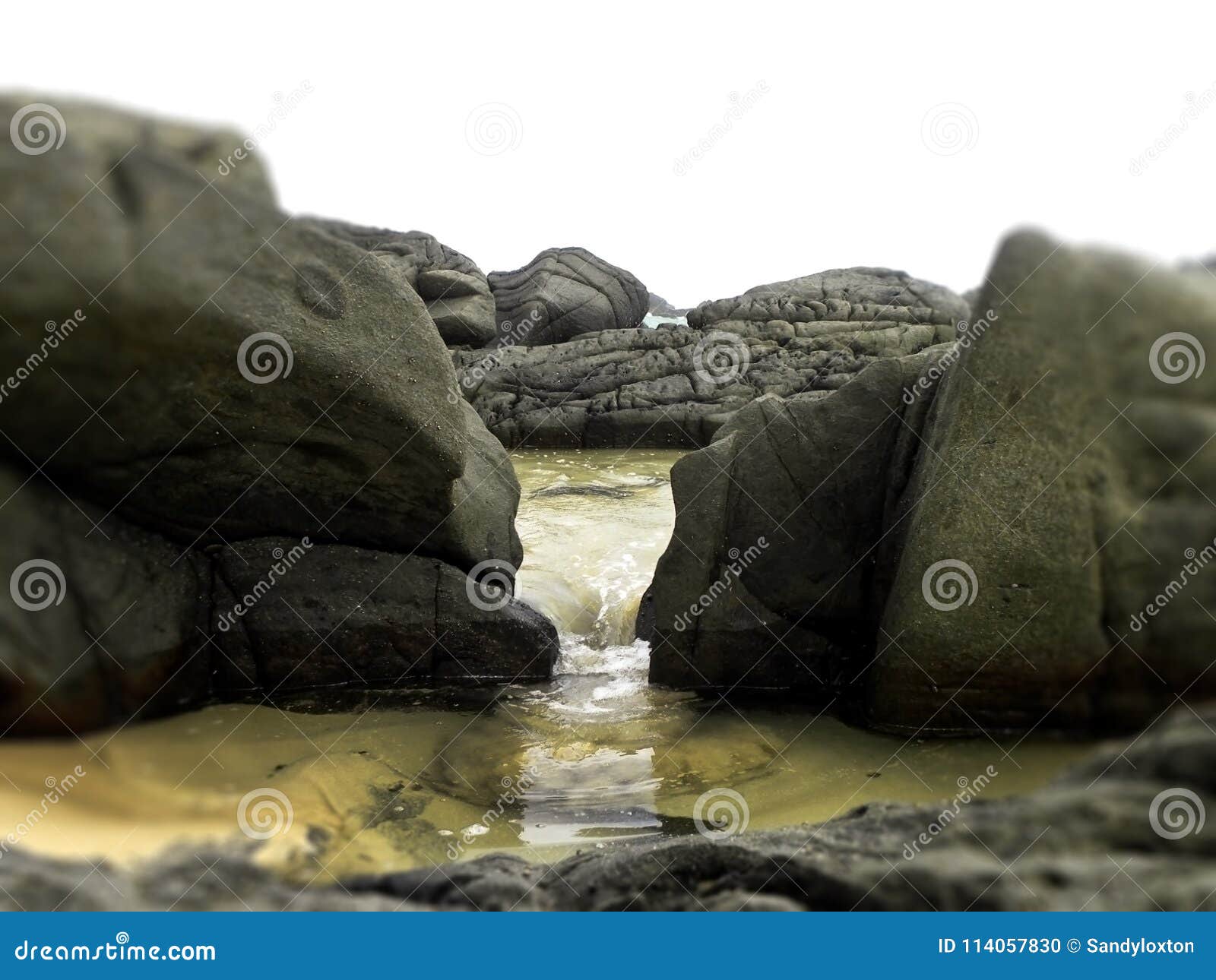 Rock pool waterfall stock photo. Image of pools, rock - 114057830