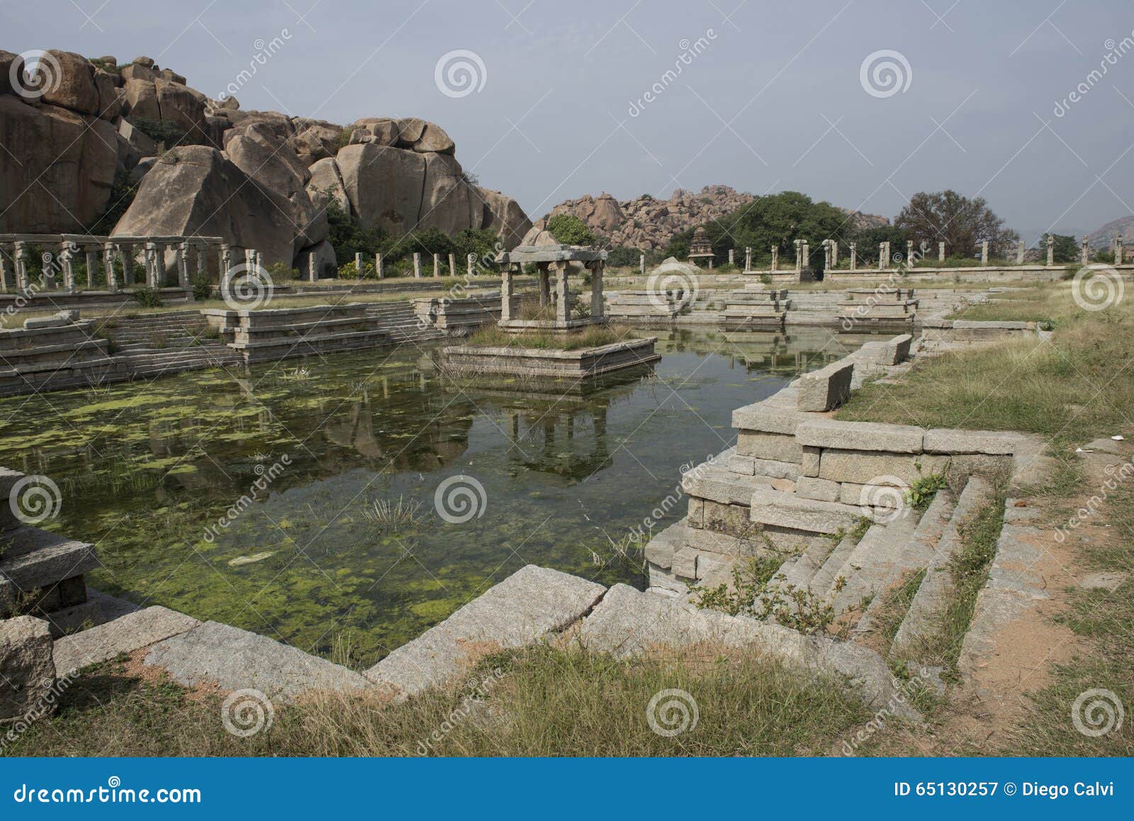 Rock pools. Hampi, India stock image. Image of mountain - 65130257