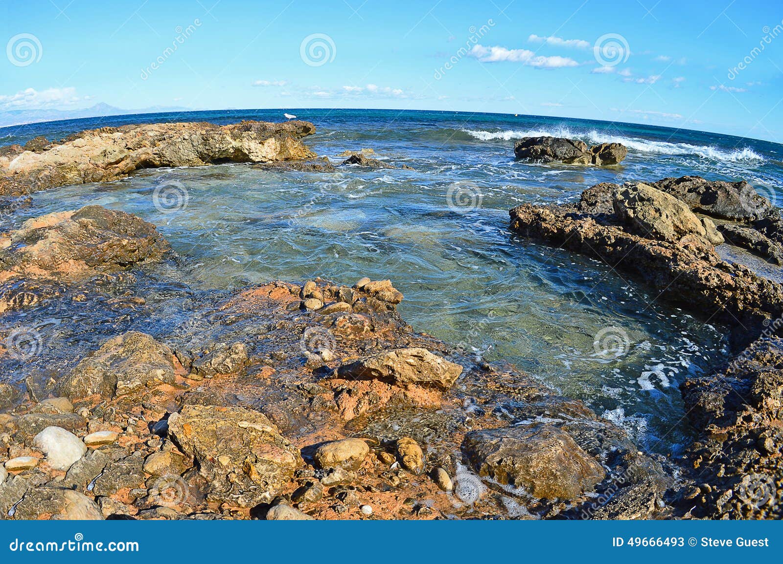 Rock Pools - Fisheye Lens Rocky Coastline Stock Image - Image of ...