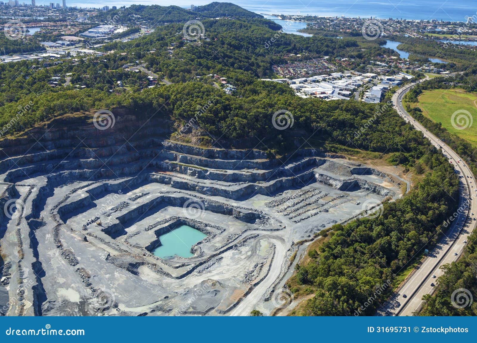 Rock quarry stock image. Image of suburban, view, landscape - 31695731