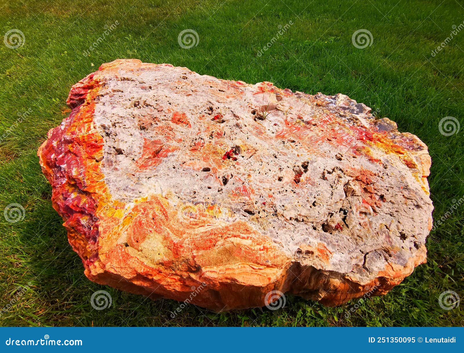 Rock Quartz Decorative in the Garden Stock Image - Image of grass ...