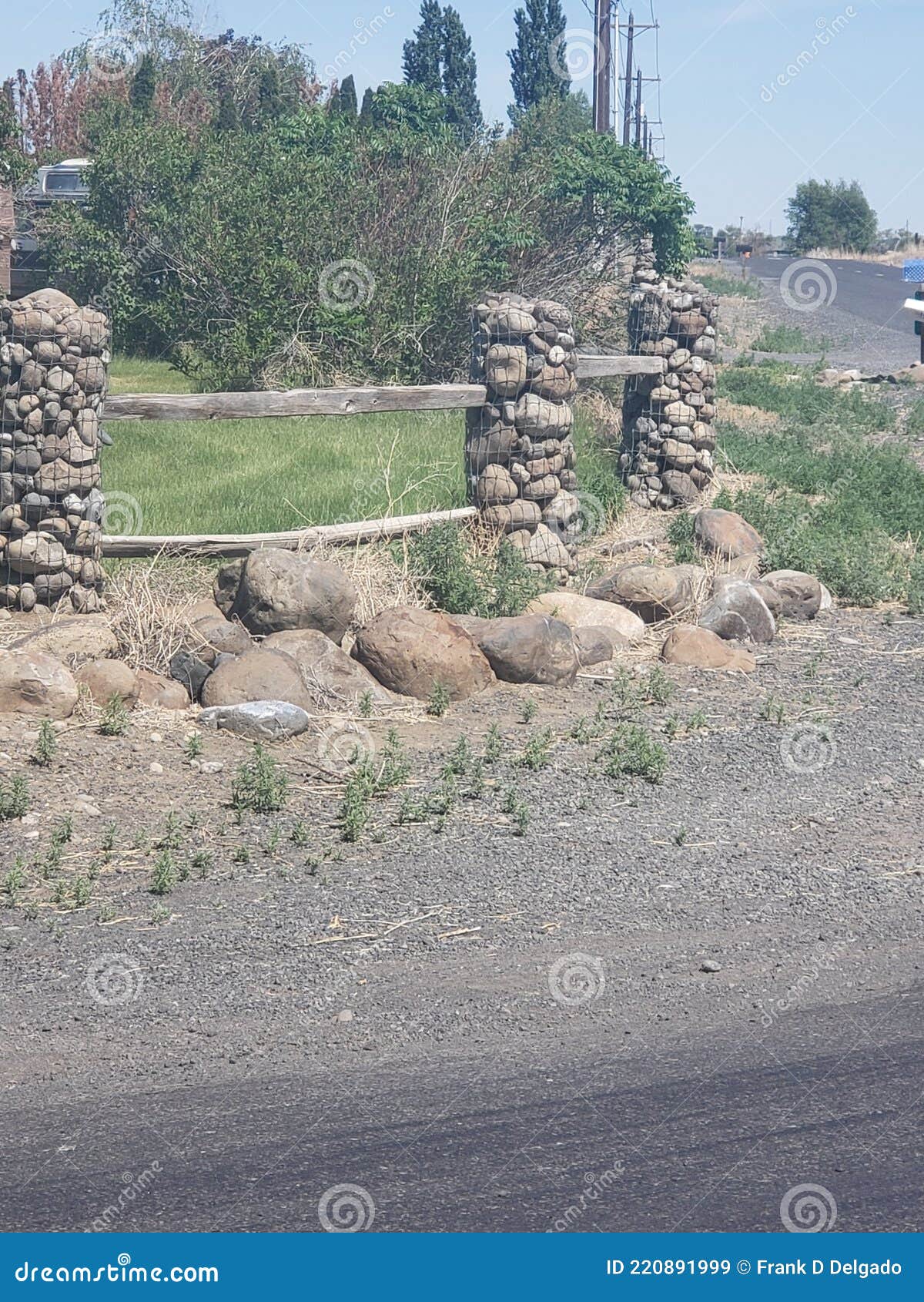 Rock and rail fence stock image. Image of fence, rail - 220891999