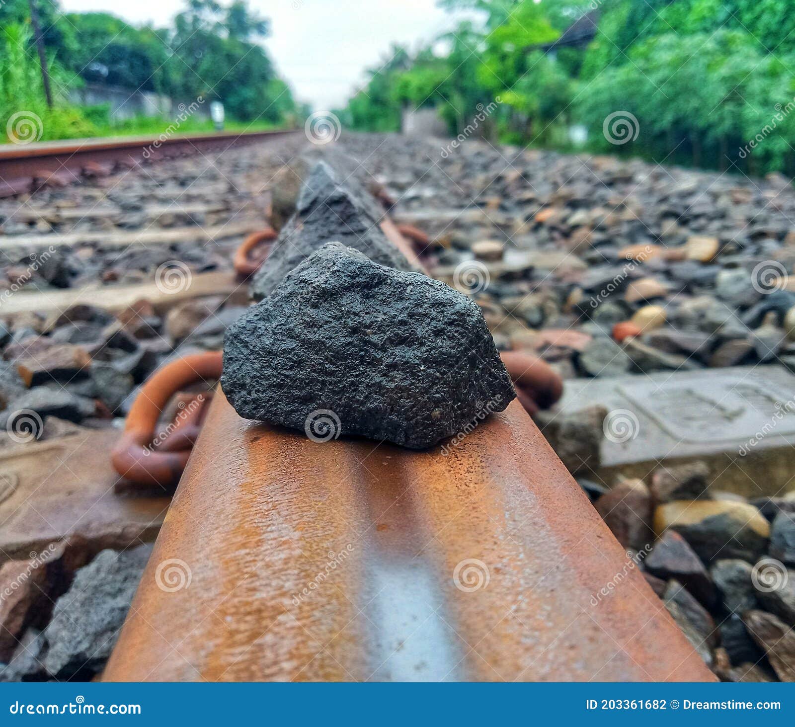 Rock on the rail stock photo. Image of rail, rock, atas - 203361682