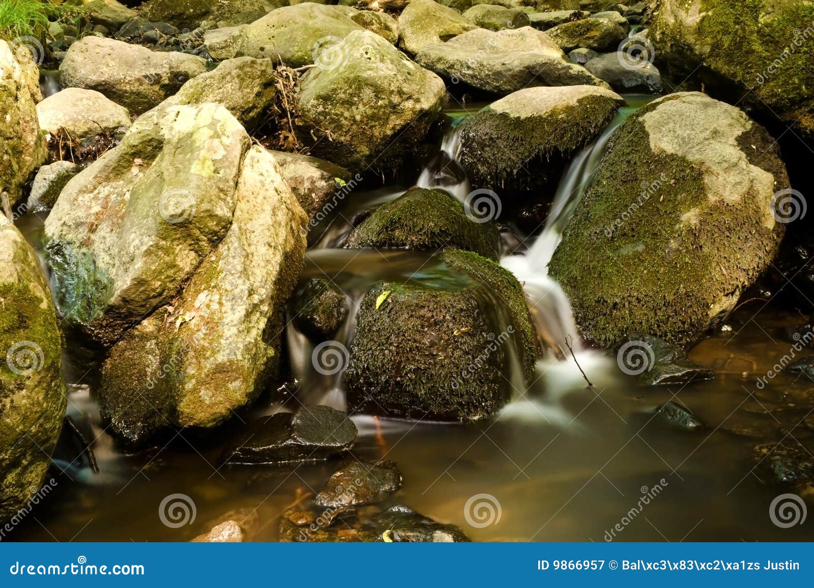 Rock in the river stock image. Image of color, long, green - 9866957