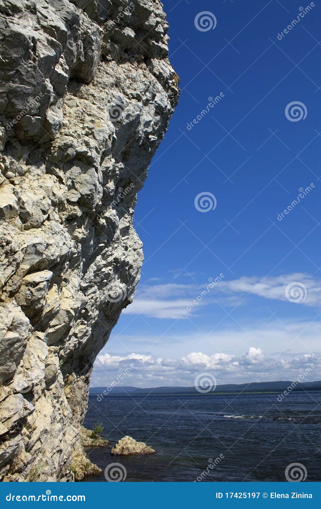 Rock on river bank stock image. Image of river, coast - 17425197