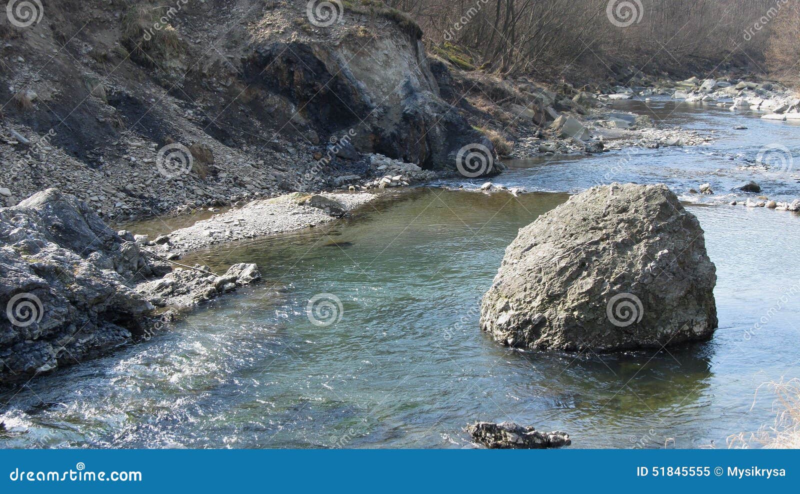 Rock in the river stock image. Image of river, outdoor - 51845555