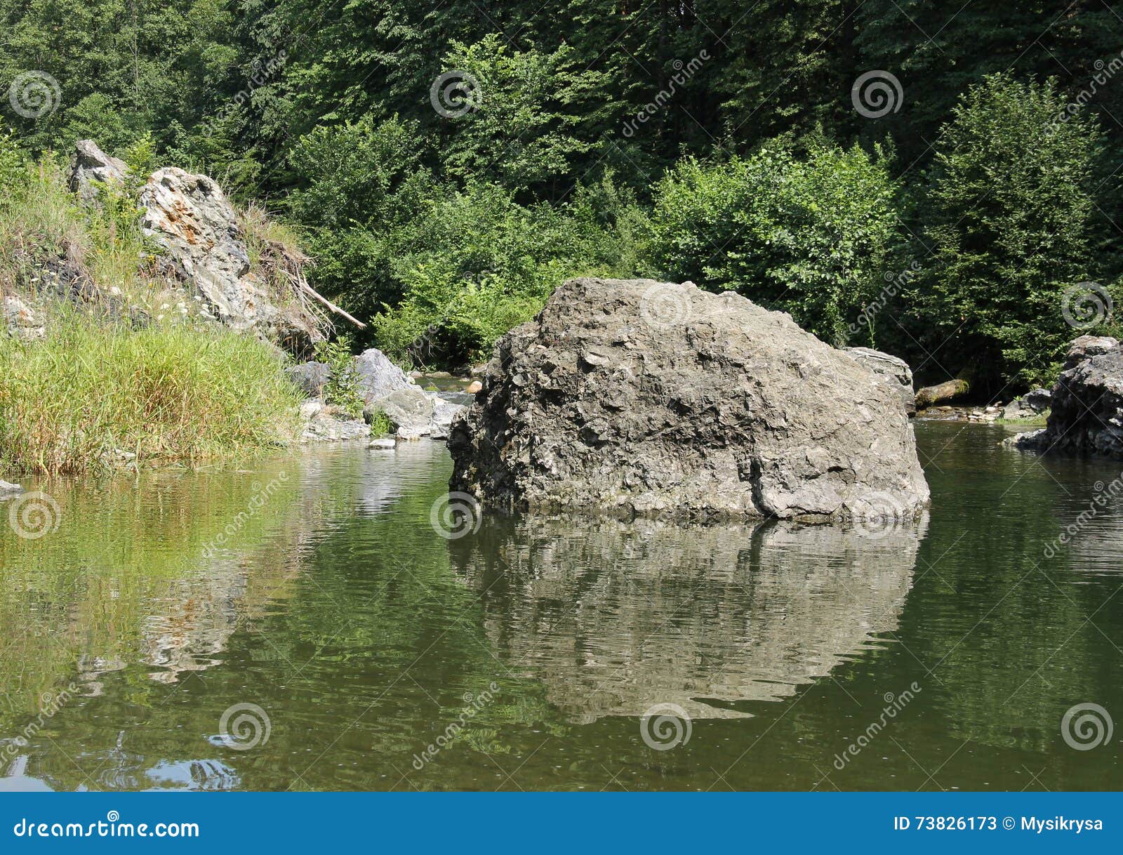 Rock in the river stock image. Image of rock, nature - 73826173