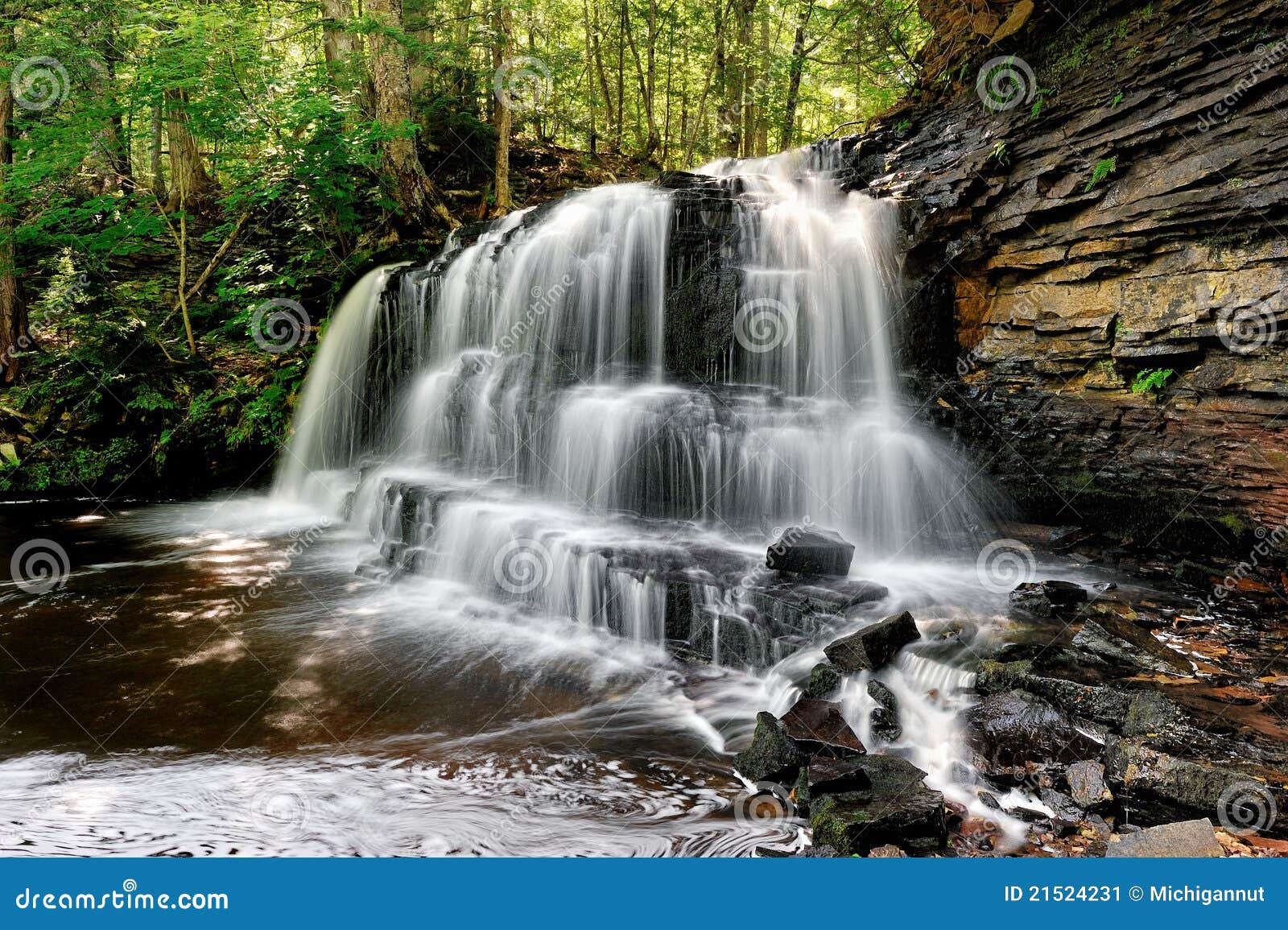 Rock River Falls -Chatham Michigan USA Stock Image - Image of river ...