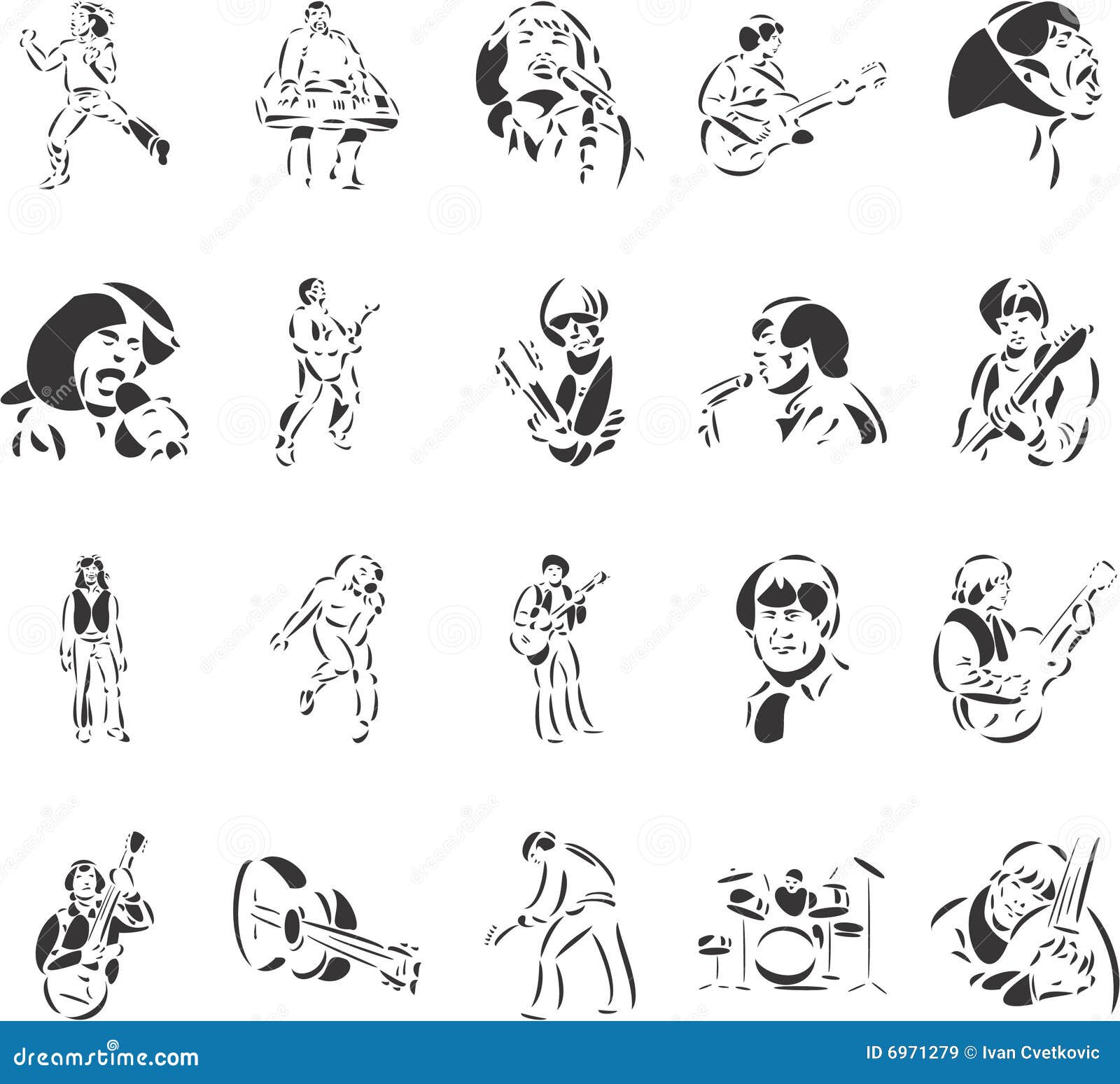 Rock And Roll Cartoon Vector | CartoonDealer.com #6971279