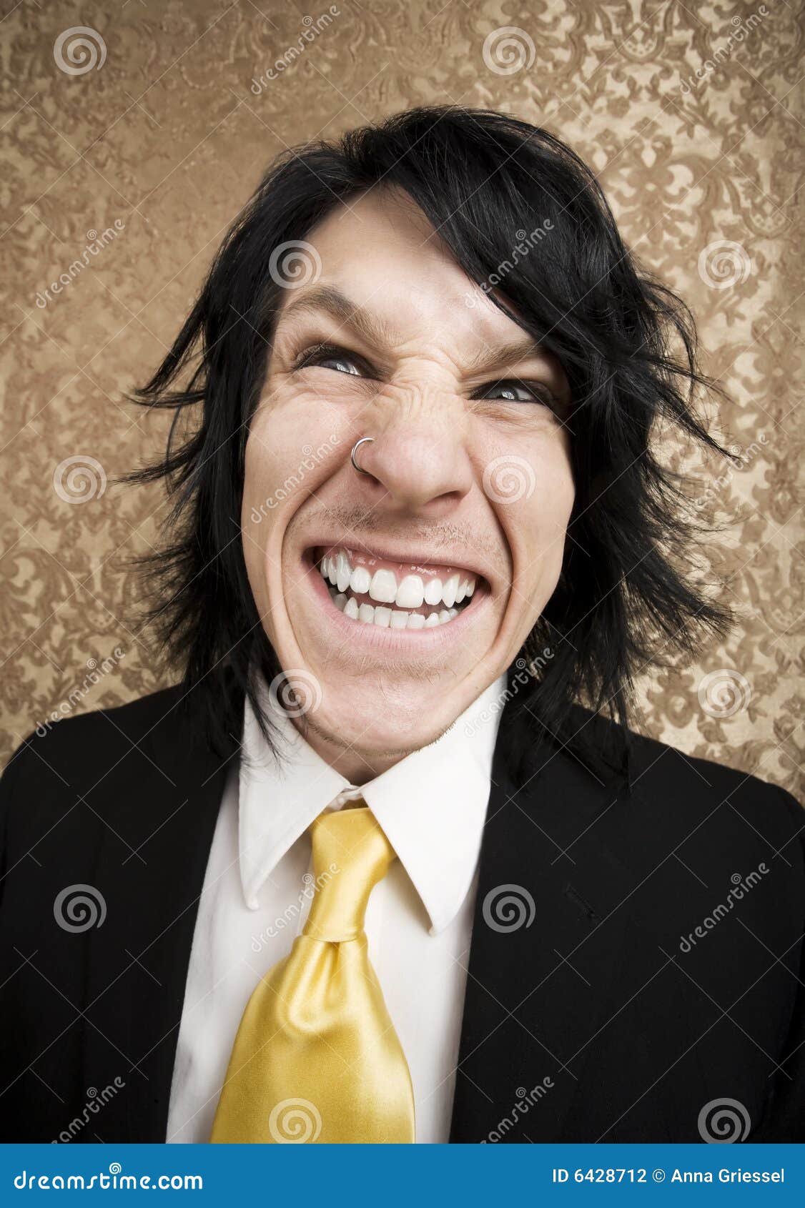 Rock and Roll Businessman with a Big Smile Stock Photo - Image of wide ...
