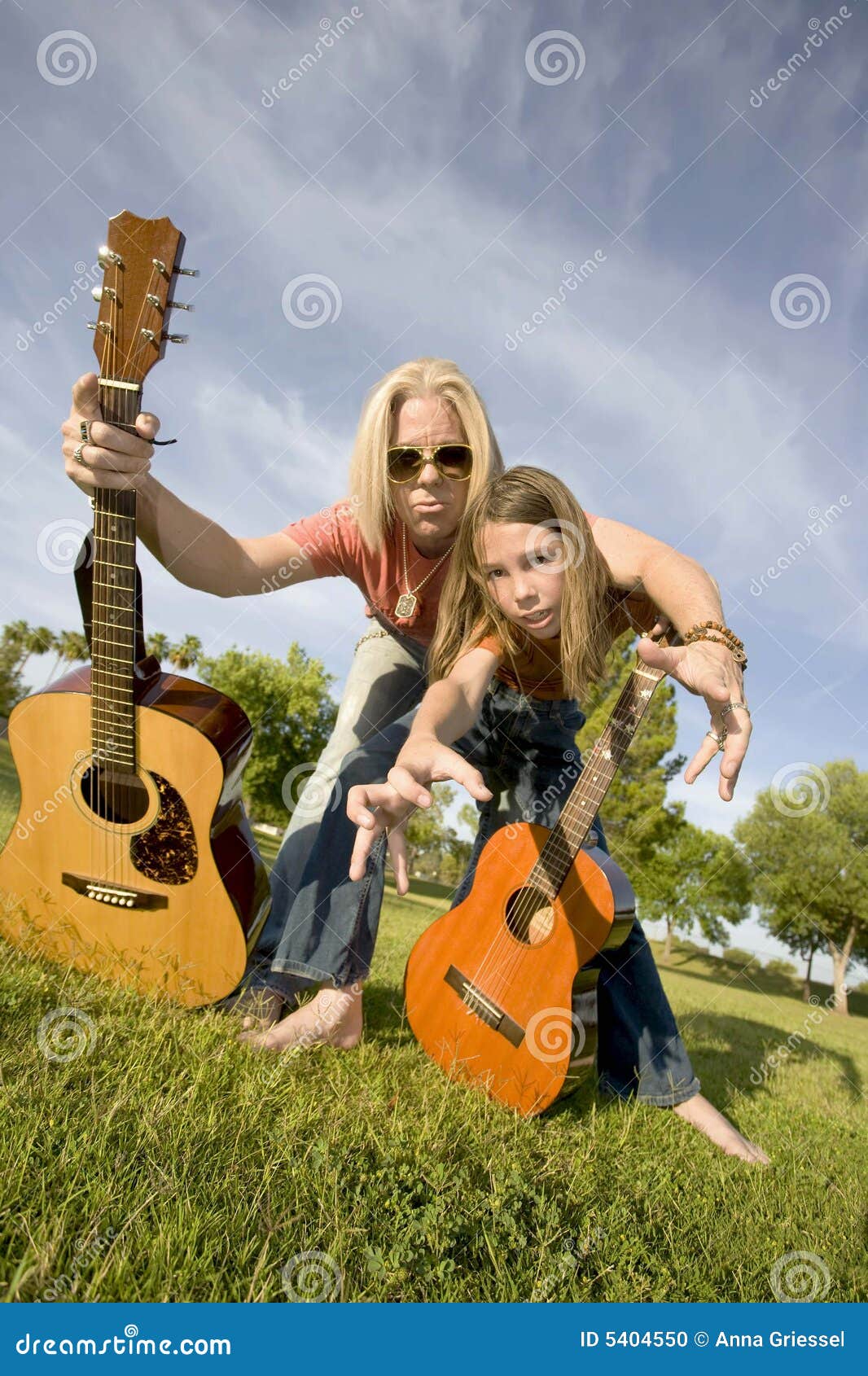 Rock and Roll Dad and Son stock photo. Image of play, acoustic - 5404550