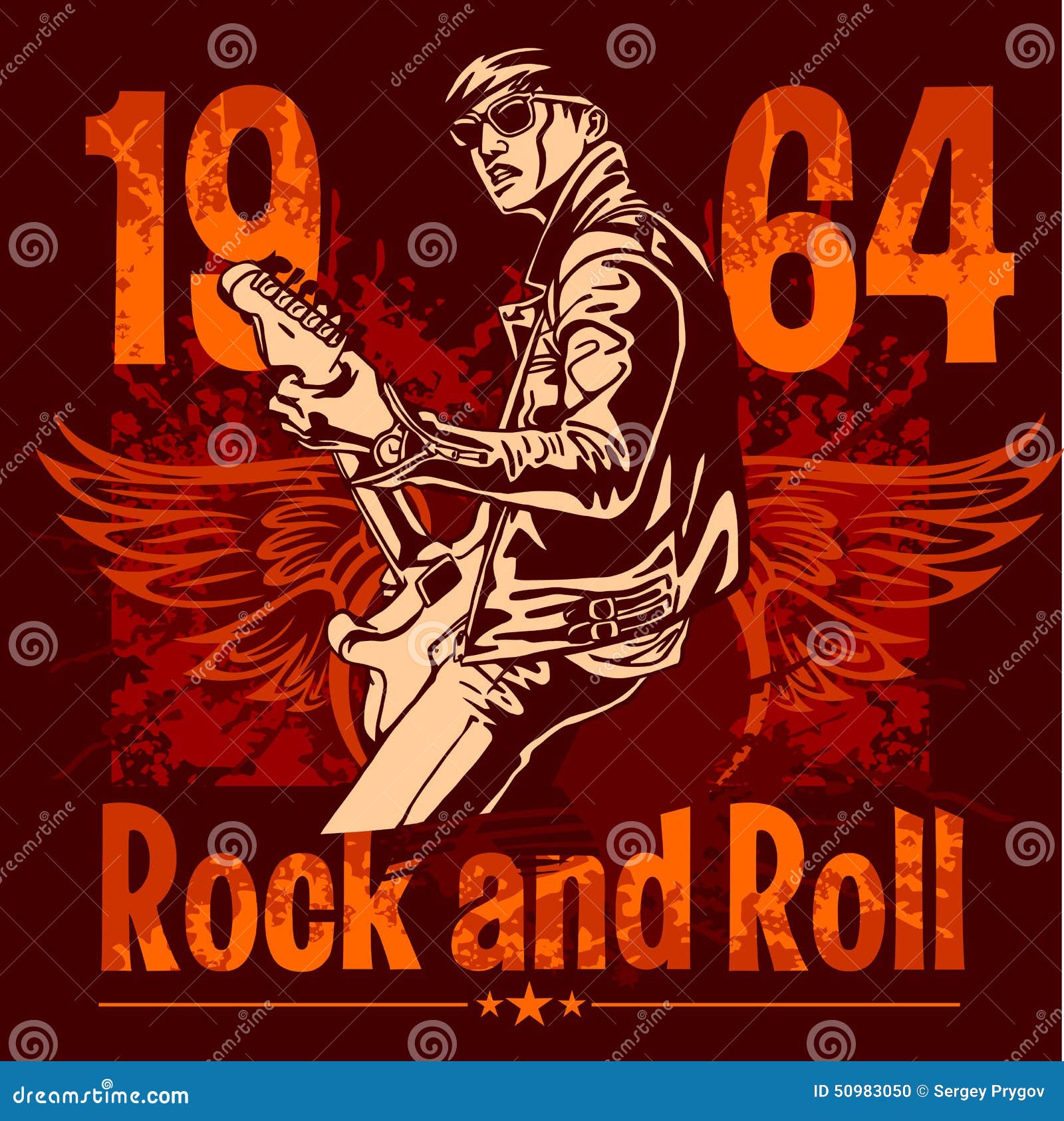 Rock and Roll Design - Vector Poster Stock Vector - Illustration of ...