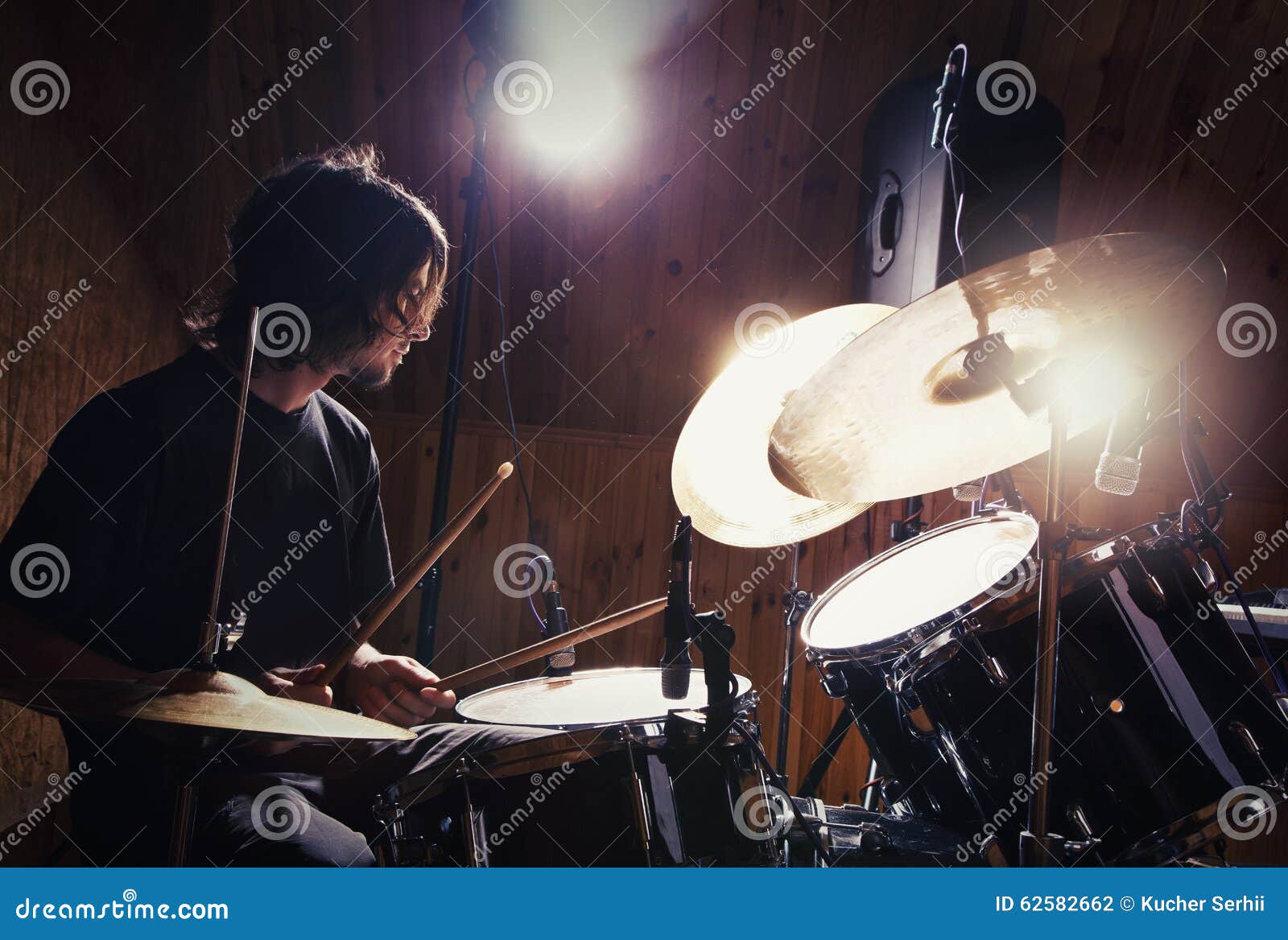 Rock and roll drummer stock photo. Image of musician - 62582662