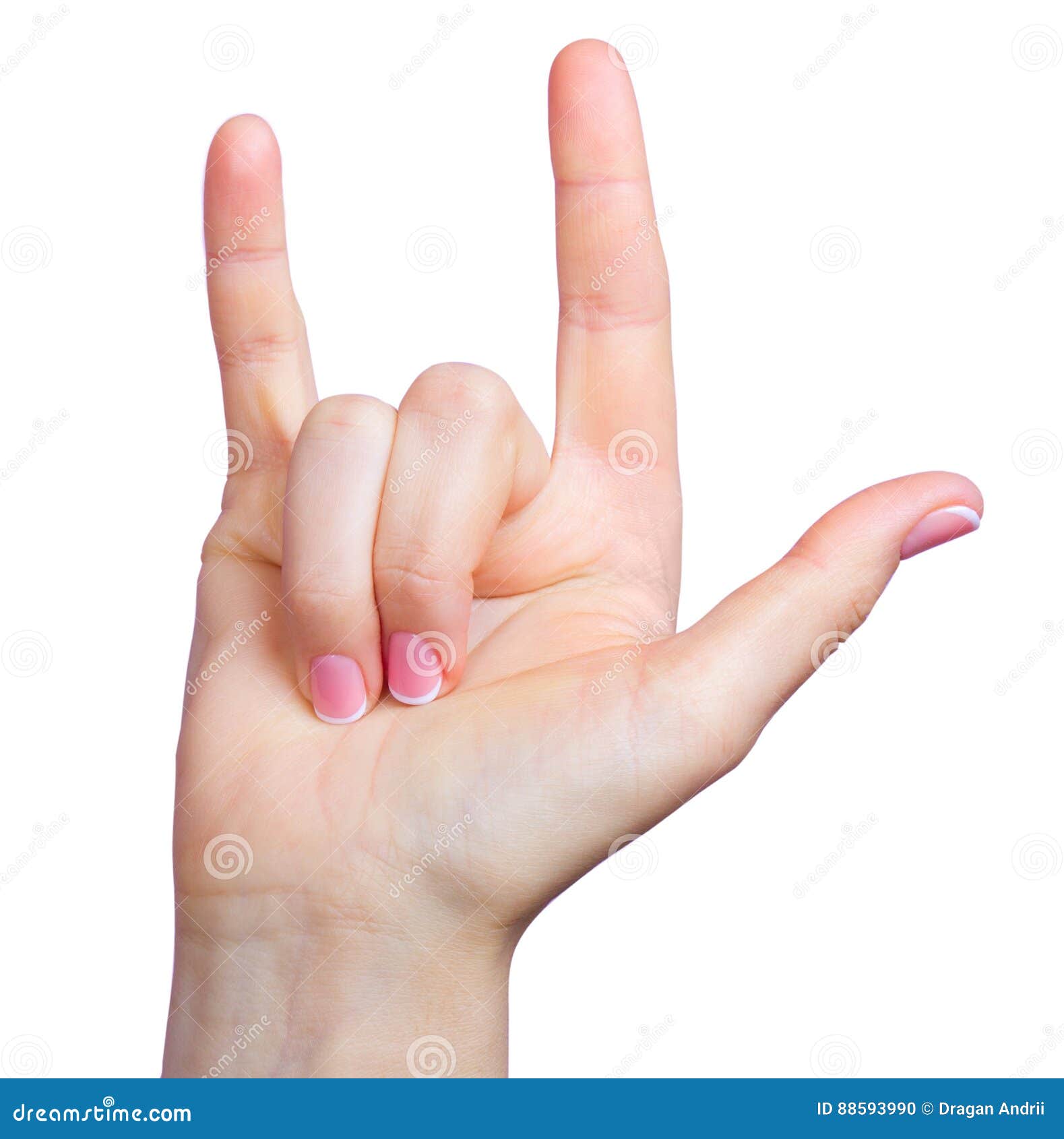 Rock and Roll Female Hand Sign Stock Photo - Image of sign, finger ...