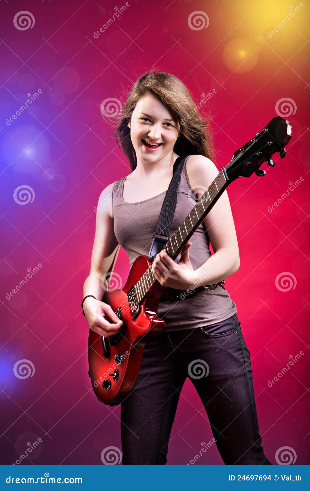 Rock and Roll girl stock photo. Image of instrument, human - 24697694