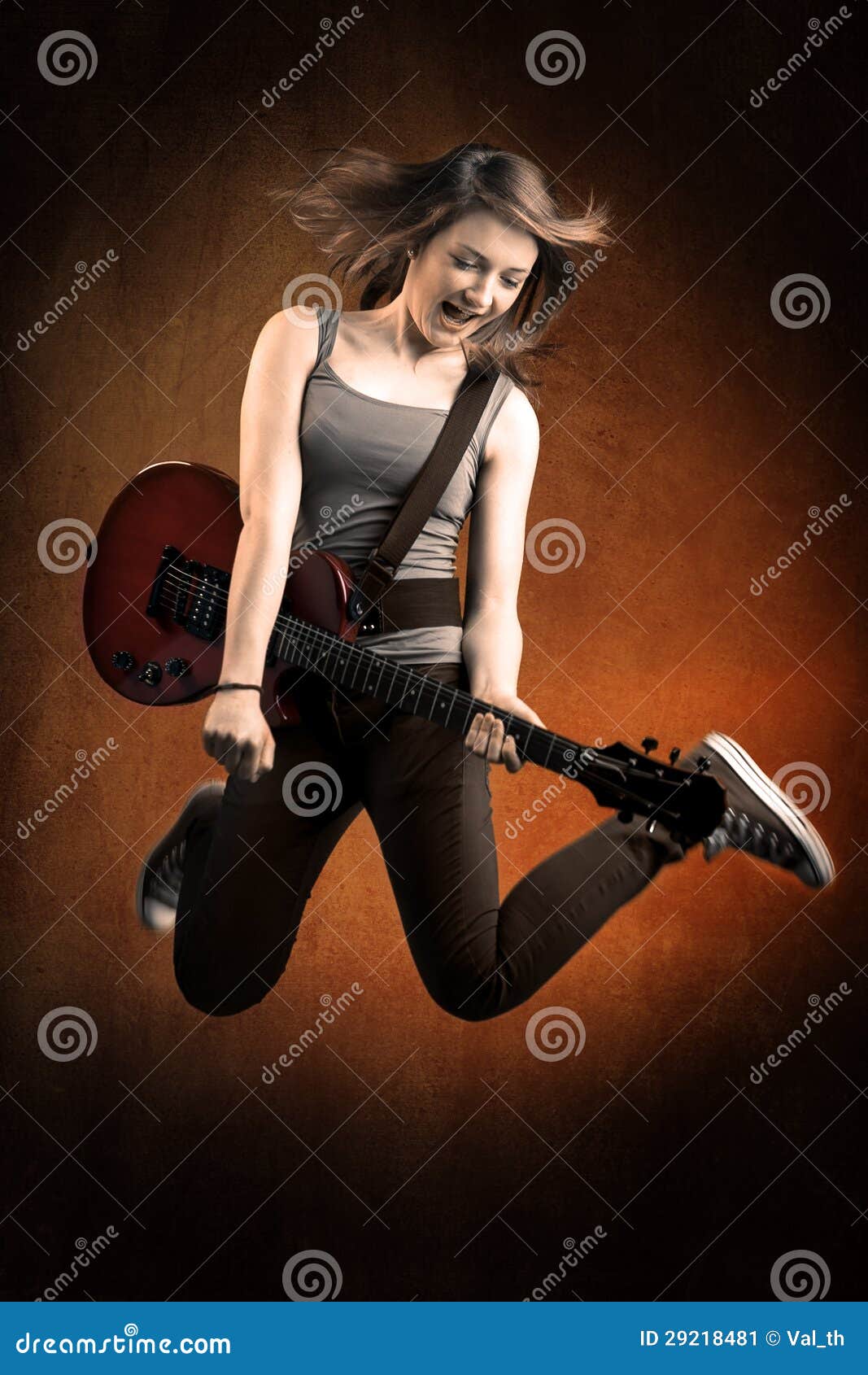 Rock and Roll girl stock image. Image of concert, smiling - 29218481