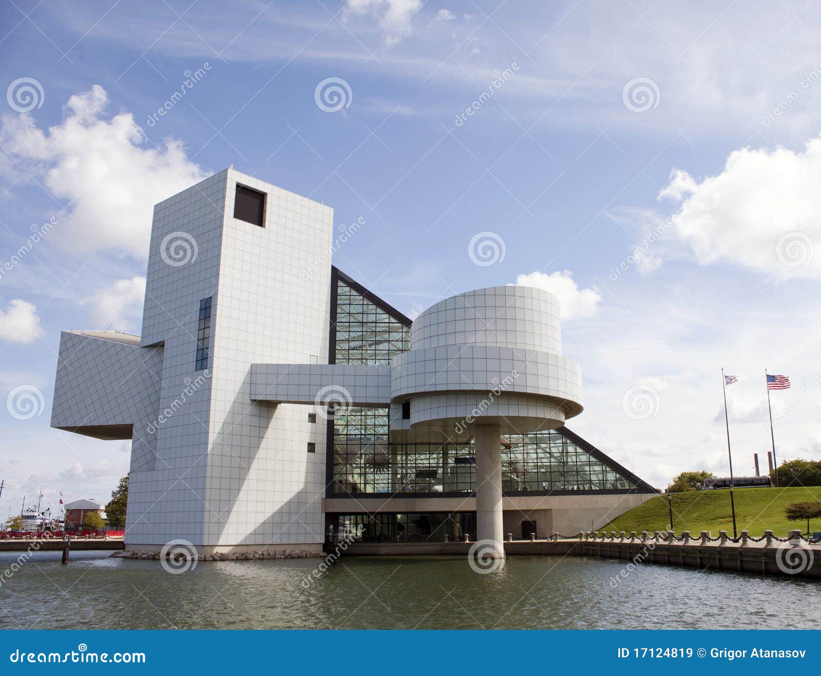 Rock and Roll Hall of Fame in Cleveland Stock Image - Image of landmark ...
