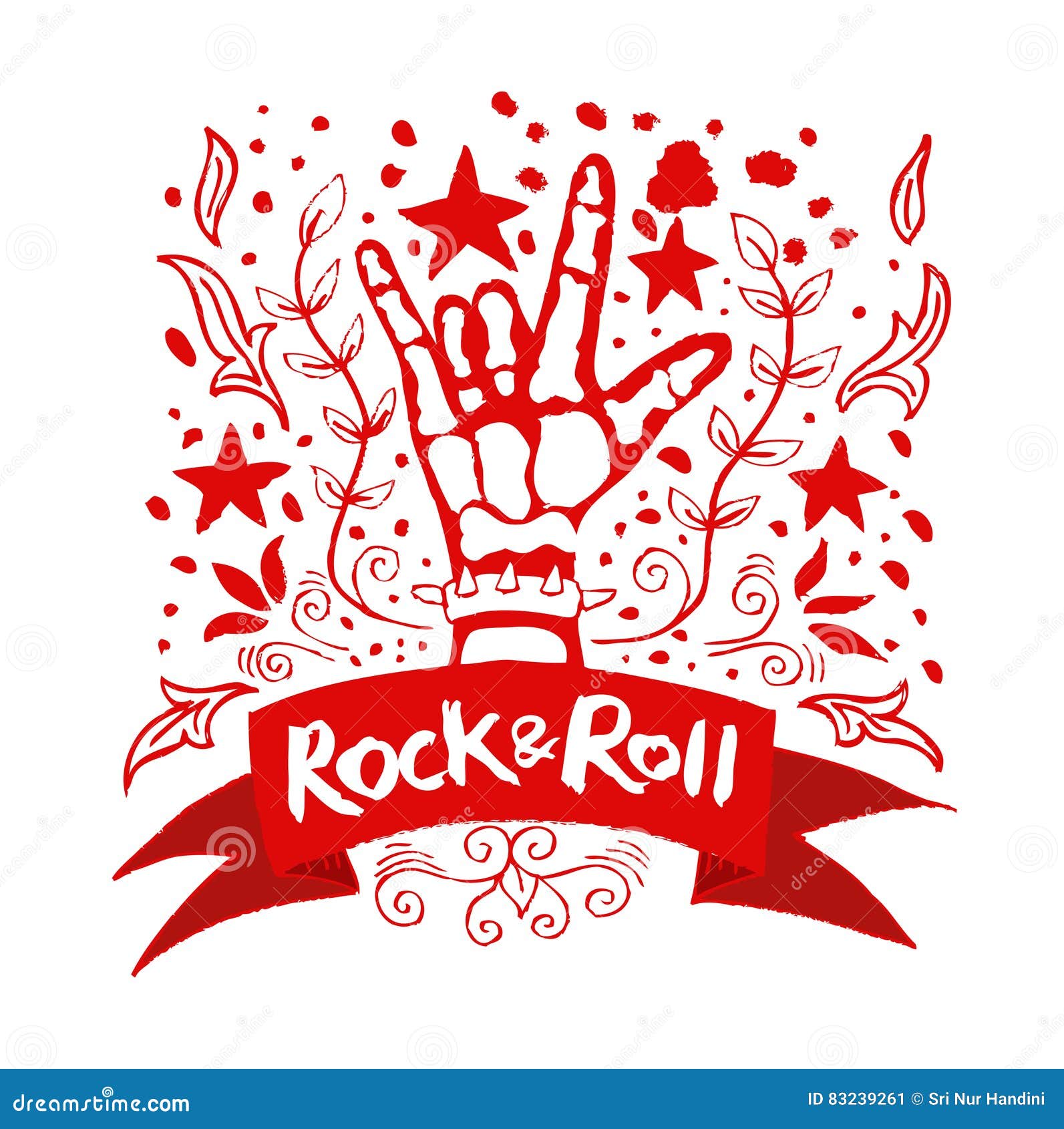 Rock and Roll hand sign stock illustration. Illustration of music ...