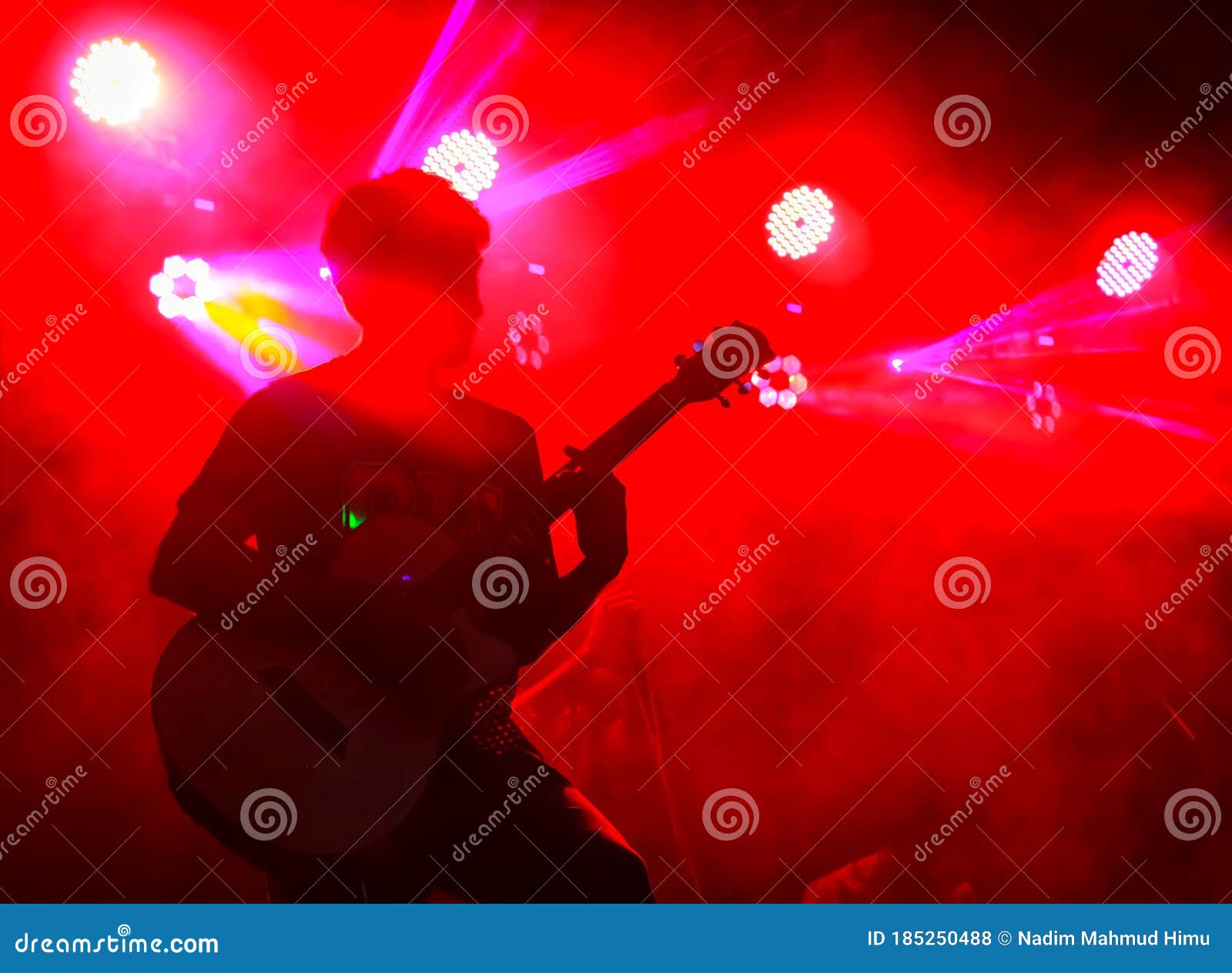 Rock and Roll with Red Background. Stock Photo - Image of light, poster ...
