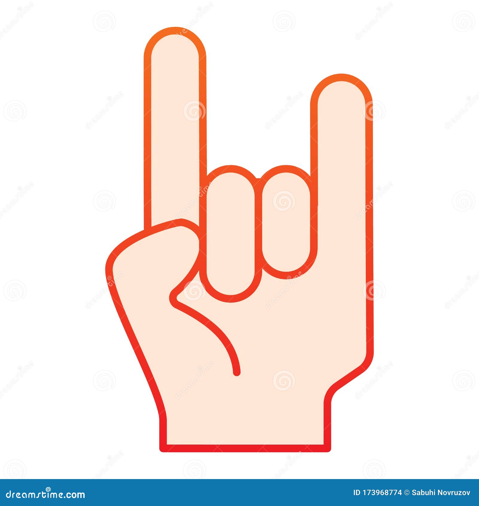 Rock and Roll Sign Flat Icon. Rock Gesture Vector Illustration Isolated ...