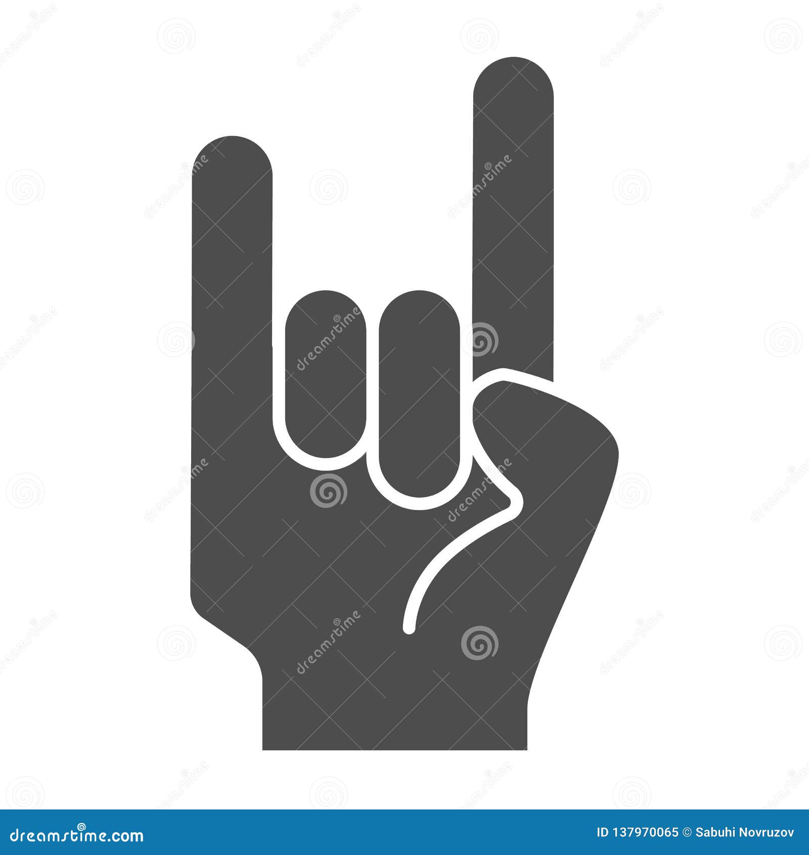 Rock and Roll Sign Solid Icon. Rock Gesture Vector Illustration ...
