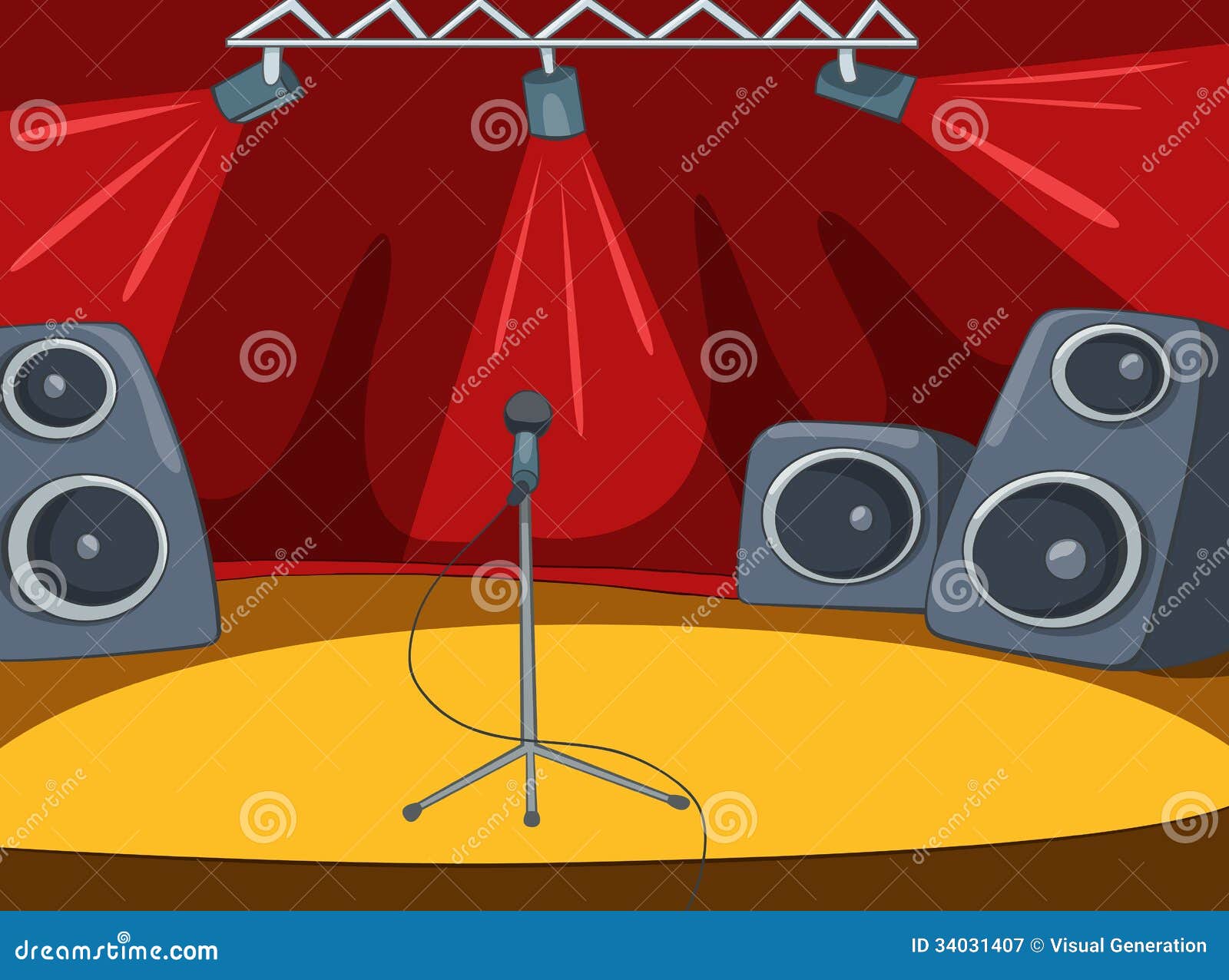 Rock&Roll Stage Cartoon Stock Vector - Illustration of contemporary ...
